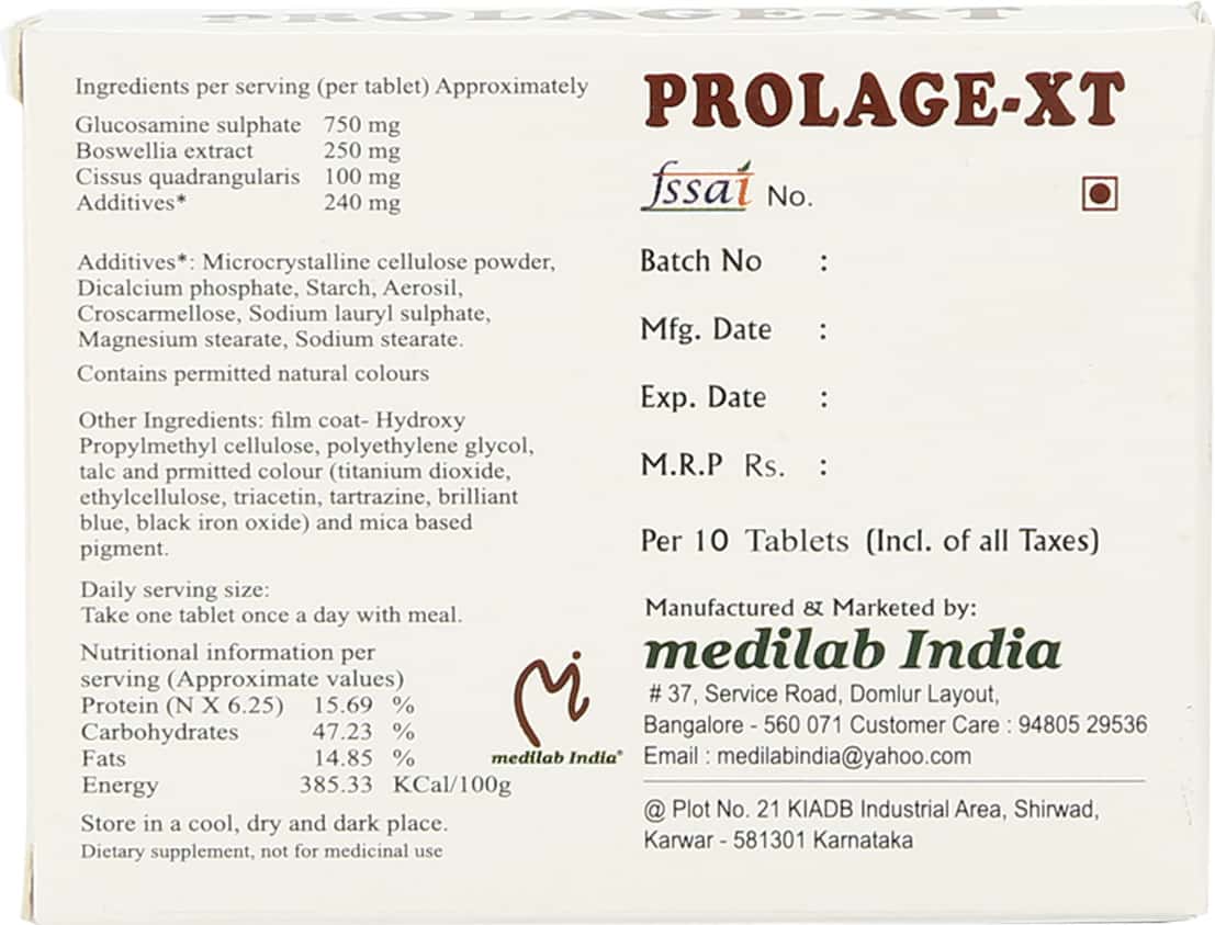 Buy PROLAGE XT STRIP OF 10 TABLETS Online & Get Upto 60% OFF at PharmEasy