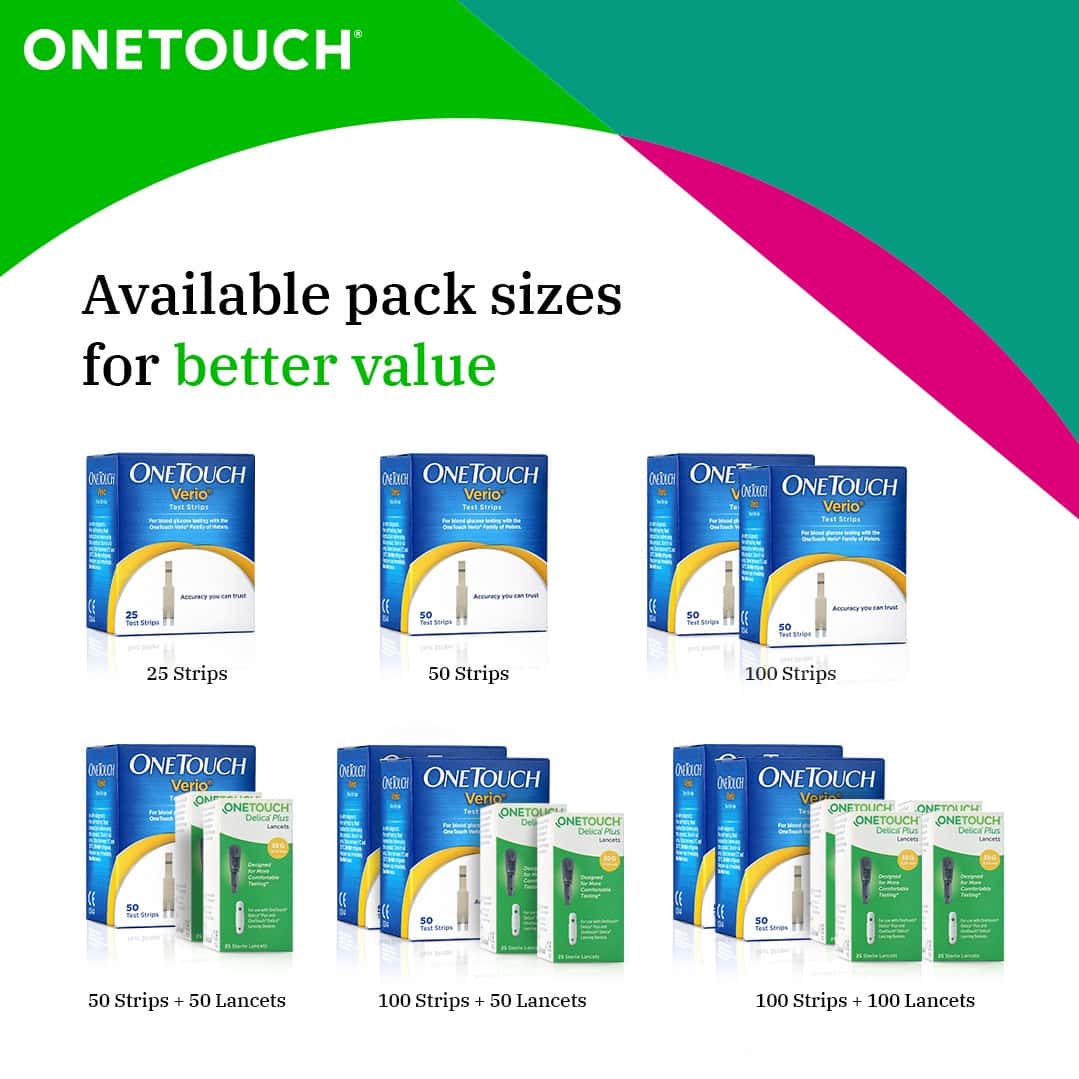 Buy ONETOUCH VERIO TEST STRIPS | PACK OF 50 STRIPS | FOR USE WITH ...