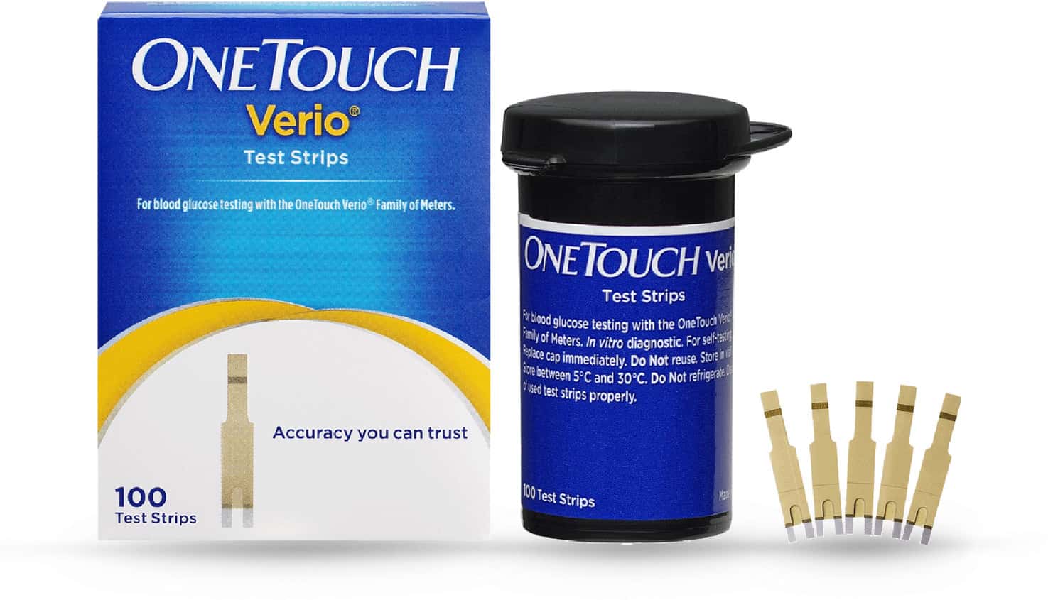 Buy ONETOUCH VERIO GLUCOMETER TEST STRIP 100S PACK Online & Get Upto 60 ...