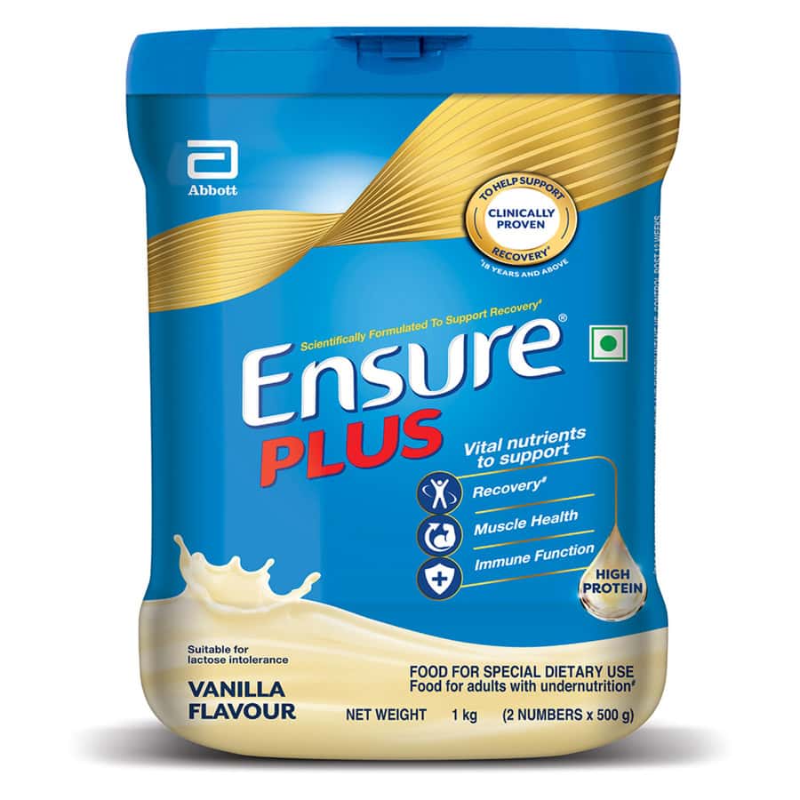 Buy ENSURE PLUS VANILLA NUTRITION DRINK JAR OF 400 G Online & Get Upto ...