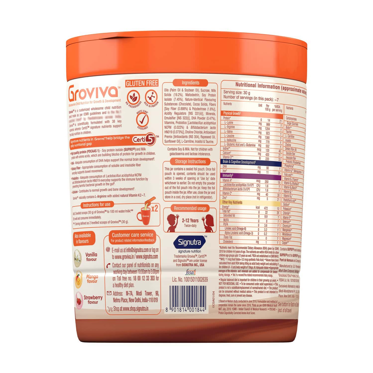Buy GROVIVA CHOCOLATE CHILD NUTRITION SUPPLEMENT JAR OF 200 G Online ...