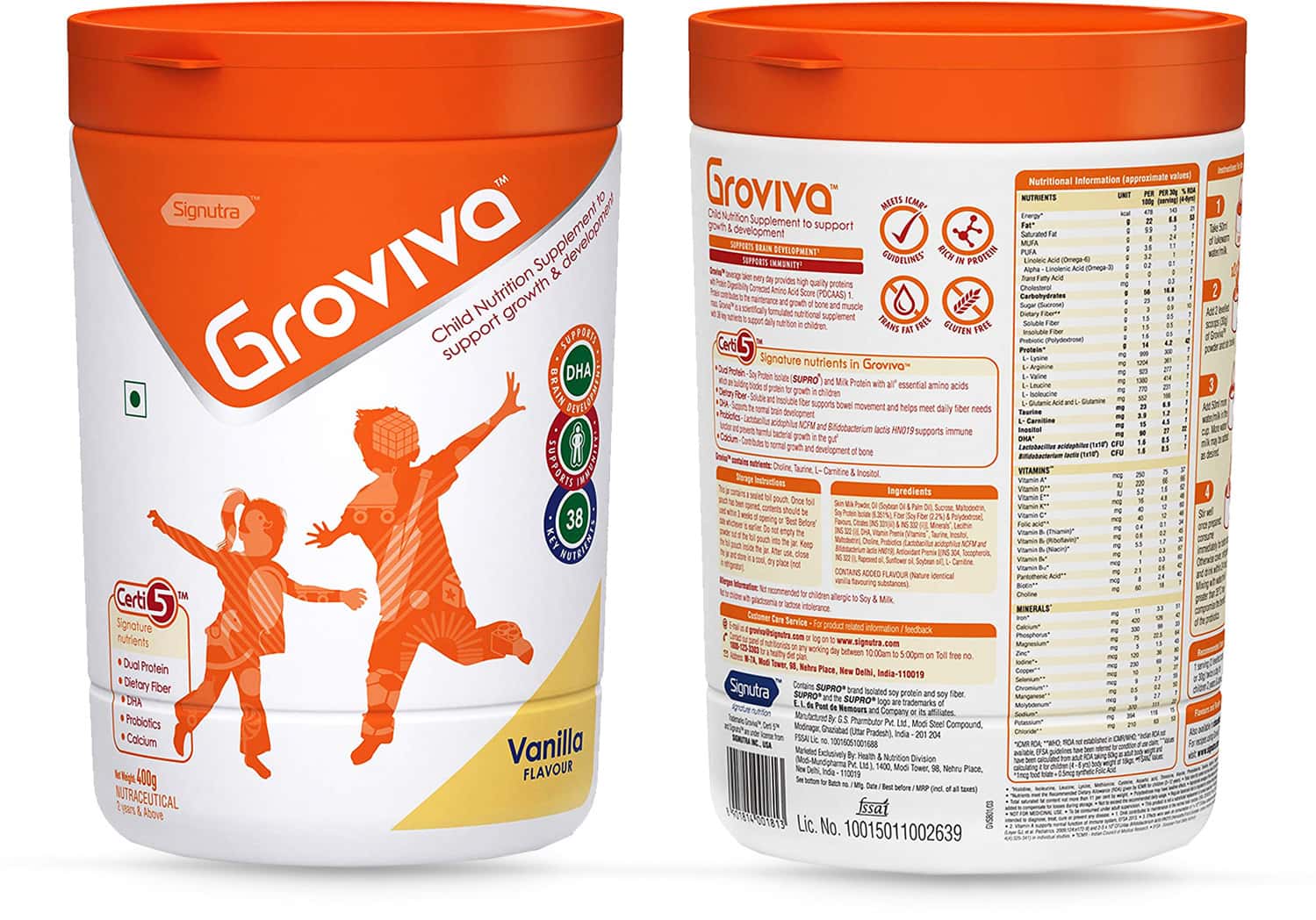 Buy GROVIVA VANILLA CHILD NUTRITION SUPPLEMENT JAR OF 400 G Online ...