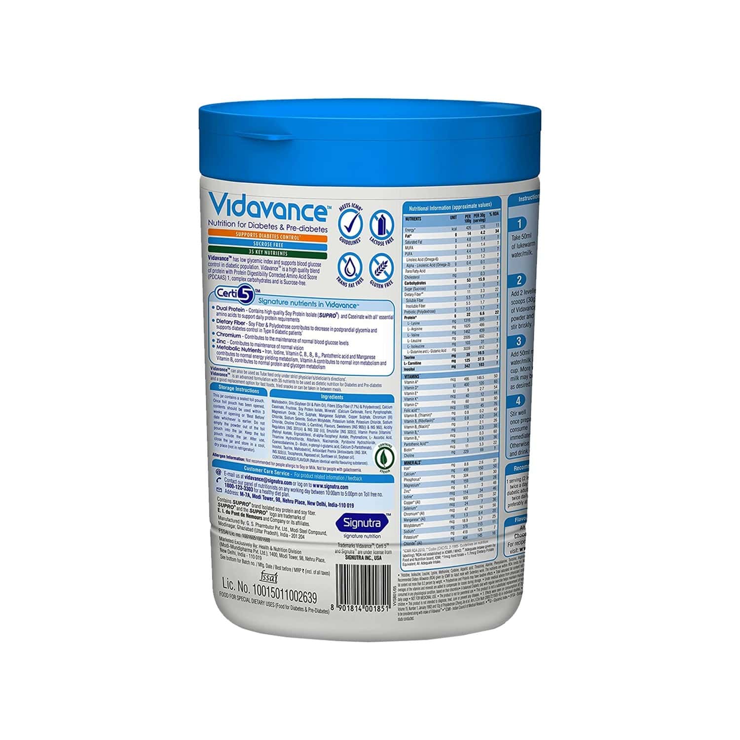 Buy VIDAVANCE ADVANCED NUTRITION VANILLA DIABETES CARE POWDER JAR OF ...