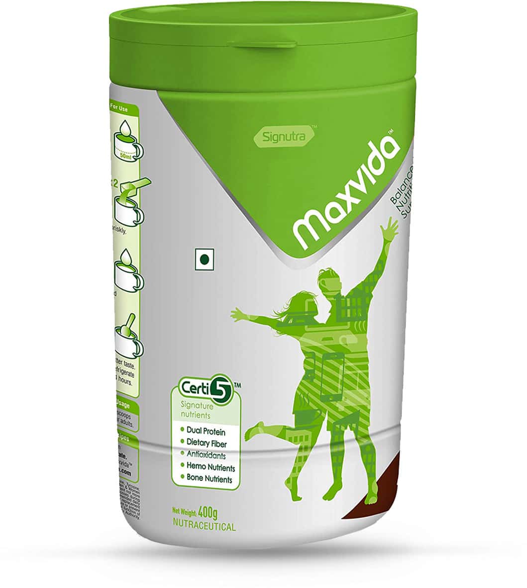 Buy MAXVIDA BALANCED CHOCOLATE NUTRITION SUPPLEMENT JAR OF 400 G Online ...