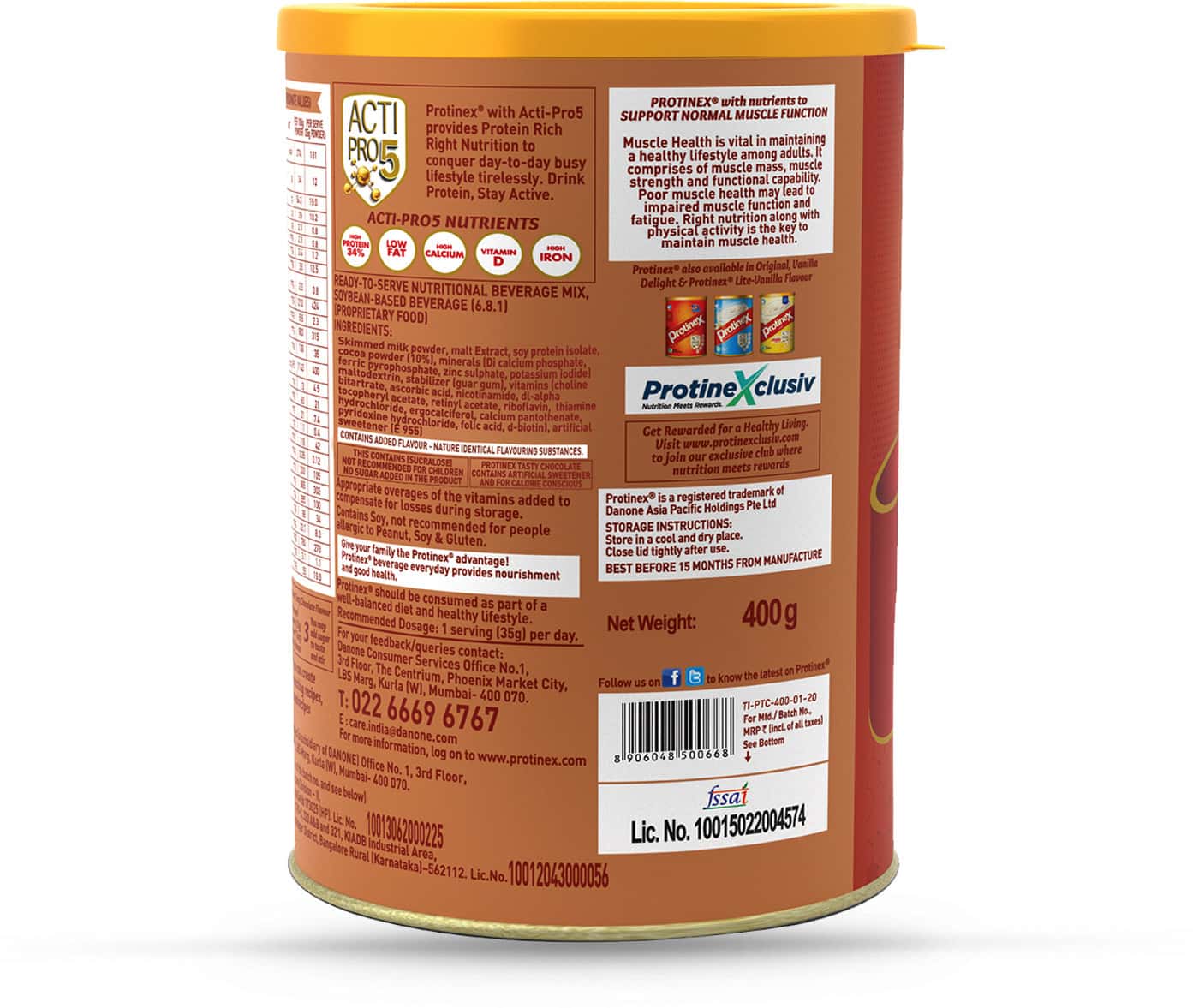 Buy PROTINEX TASTY CHOCOLATE NUTRITION DRINK TIN OF 400 G Online & Get ...