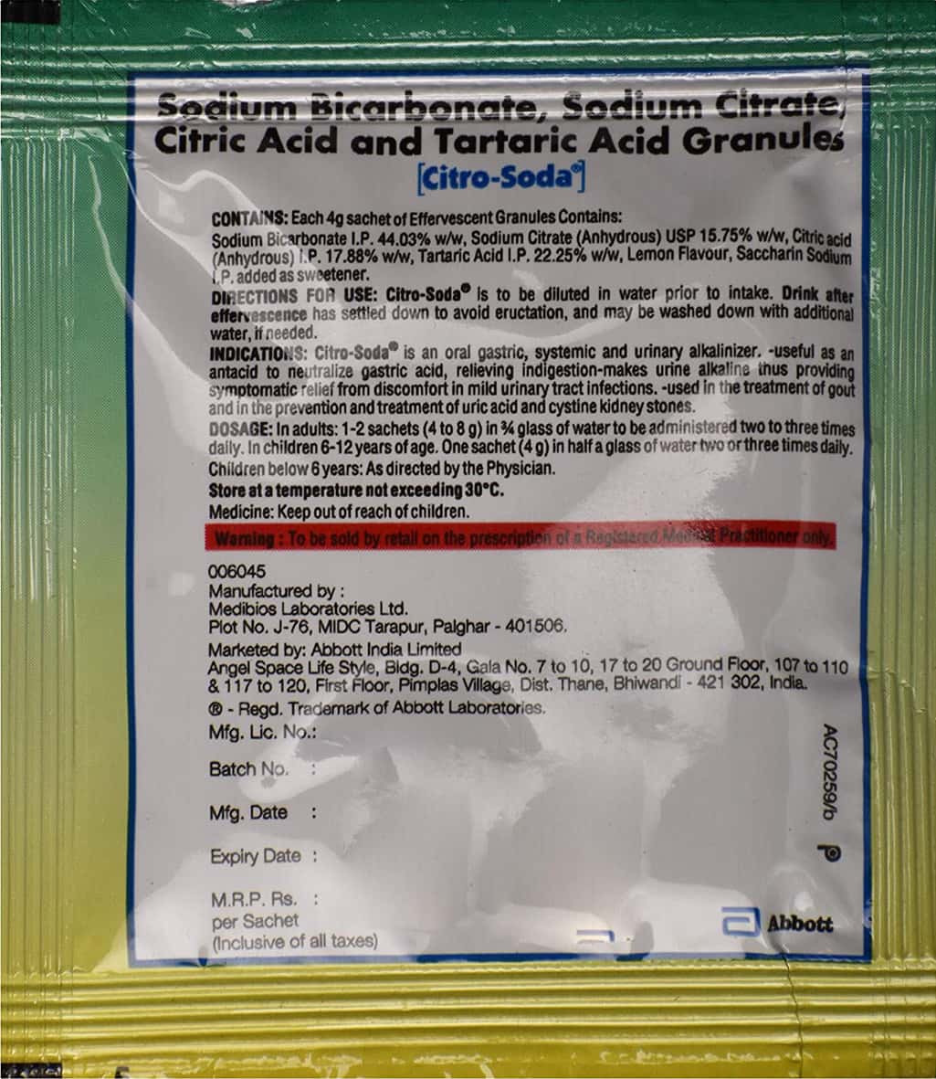 Buy CITRO SODA SACHET OF 5GM GRANULES Online & Get Upto 60% OFF at ...