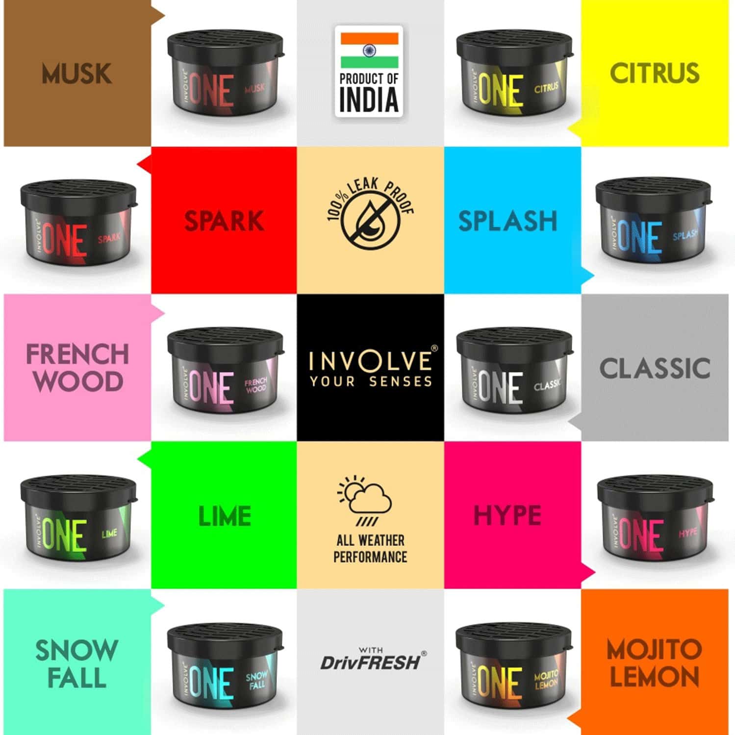 Buy INVOLVE ONE CLASSIC ORGANIC CAR PERFUME - ARABIAN OUD FIBER AIR ...