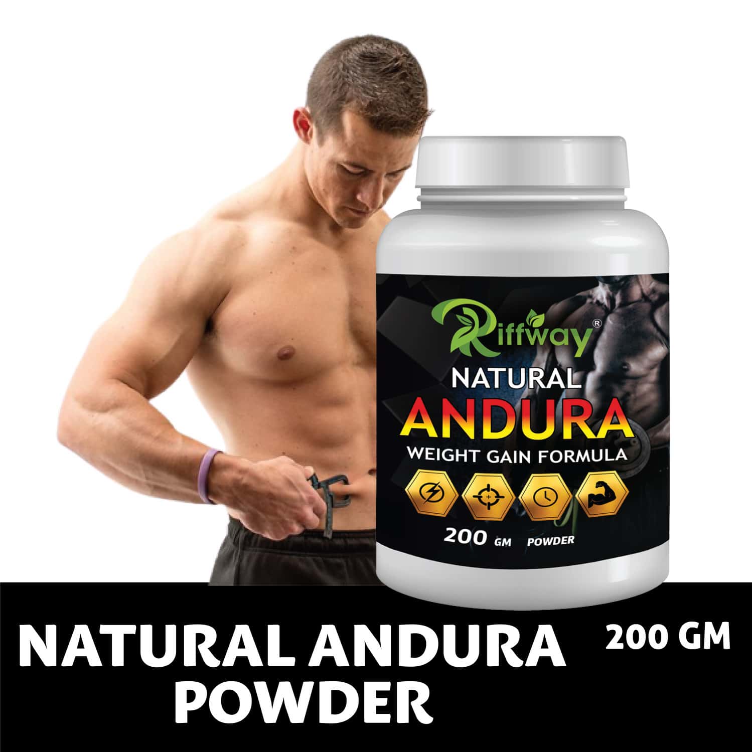 Buy RIFFWAY NATURAL ANDURA WEIGHT GAIN POWDER (3X200GM) Online & Get ...