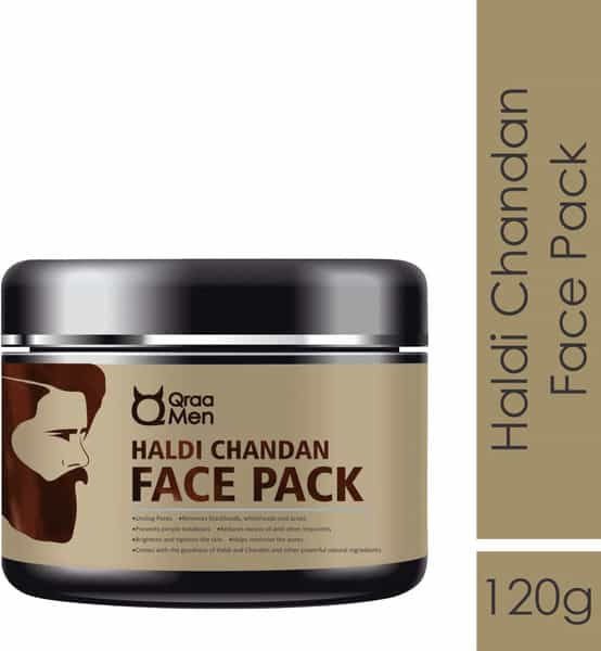 Buy QRAA MEN HALDI CHANDAN FACE PACK FOR SKIN BRIGHTENING/DE-TAN WITH ...