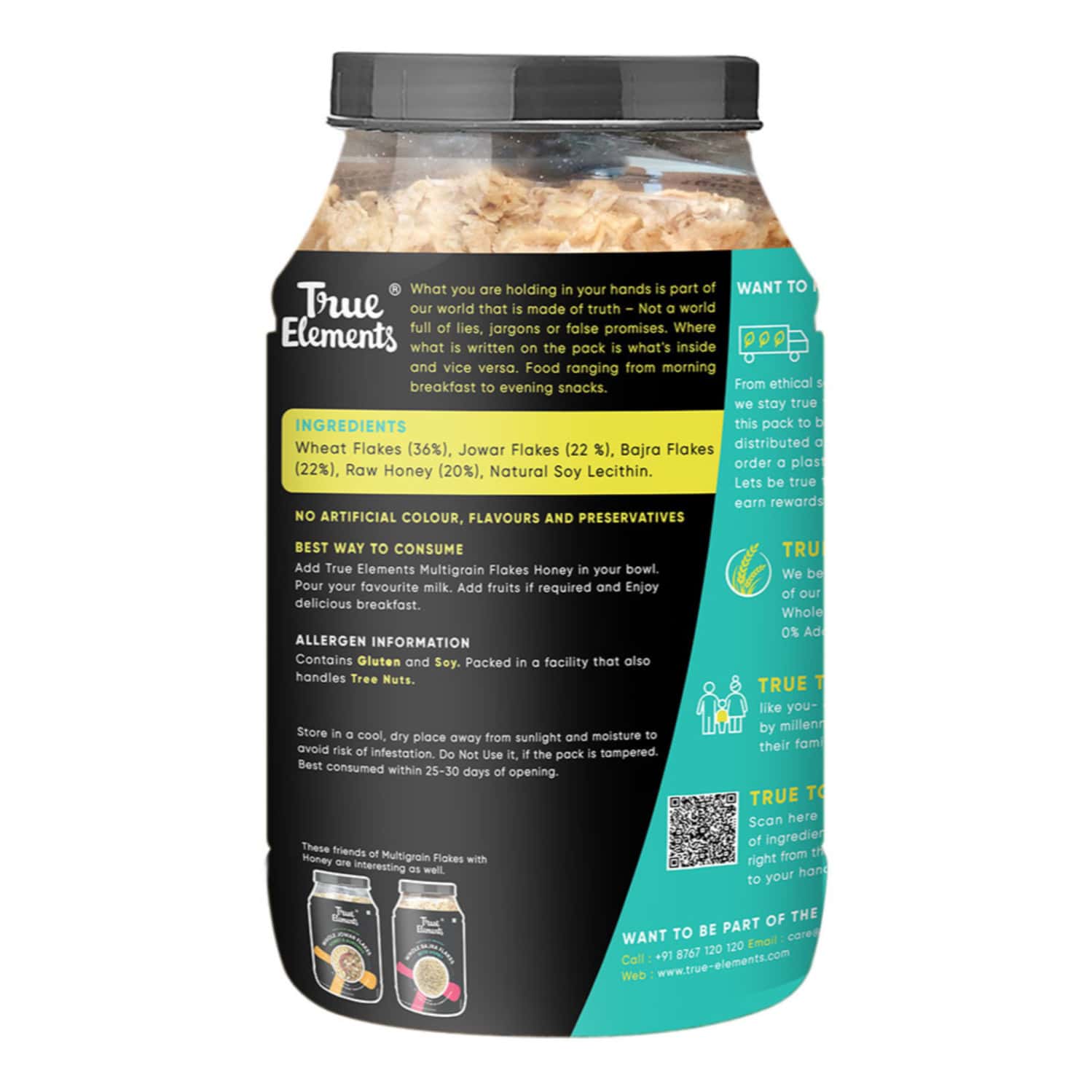 Buy TRUE ELEMENTS MULTIGRAIN FLAKES WITH HONEY 750GM Online & Get Upto ...