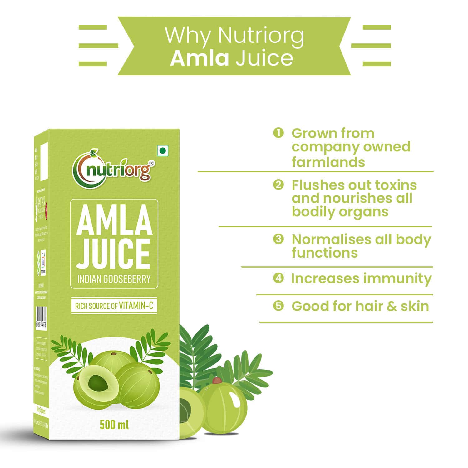 Buy NUTRIORG AMLA JUICE 500ML Online & Get Upto 60% OFF at PharmEasy