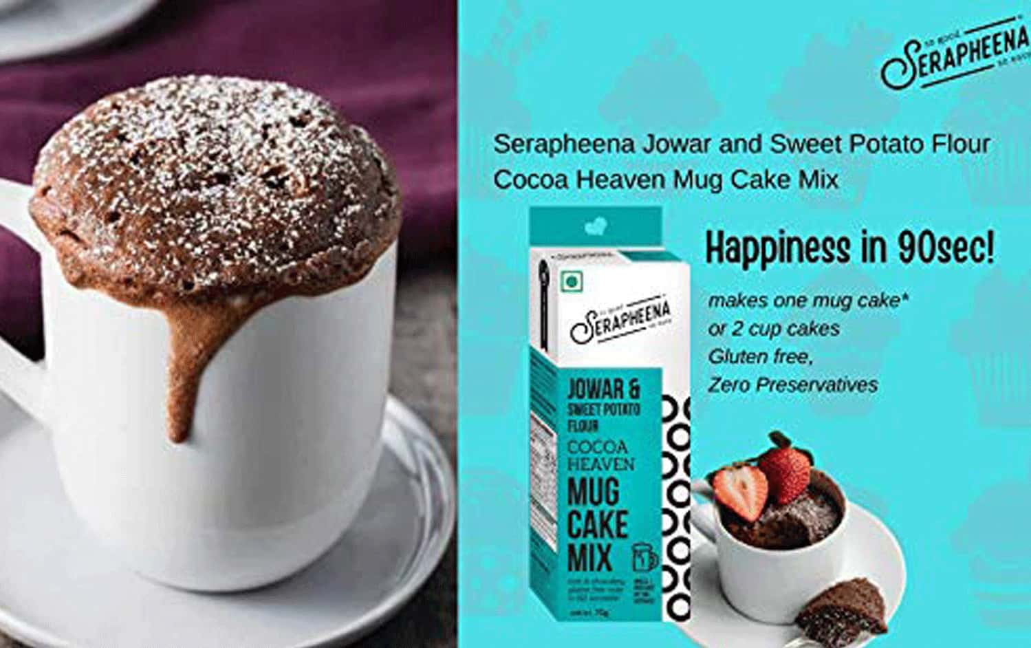 Buy SERAPHEENA MUG CAKE MIX COMBO - VANILLA 70G X 3 & CHOCOLATE 70G X 3 | VEGAN EGGLESS| PACK OF ...