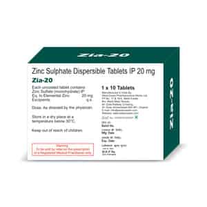 Buy WEST COAST ZIA-20 ZINC SULPHATE DISPERSIBLE TABLETS SUPPORTS BLOOD ...