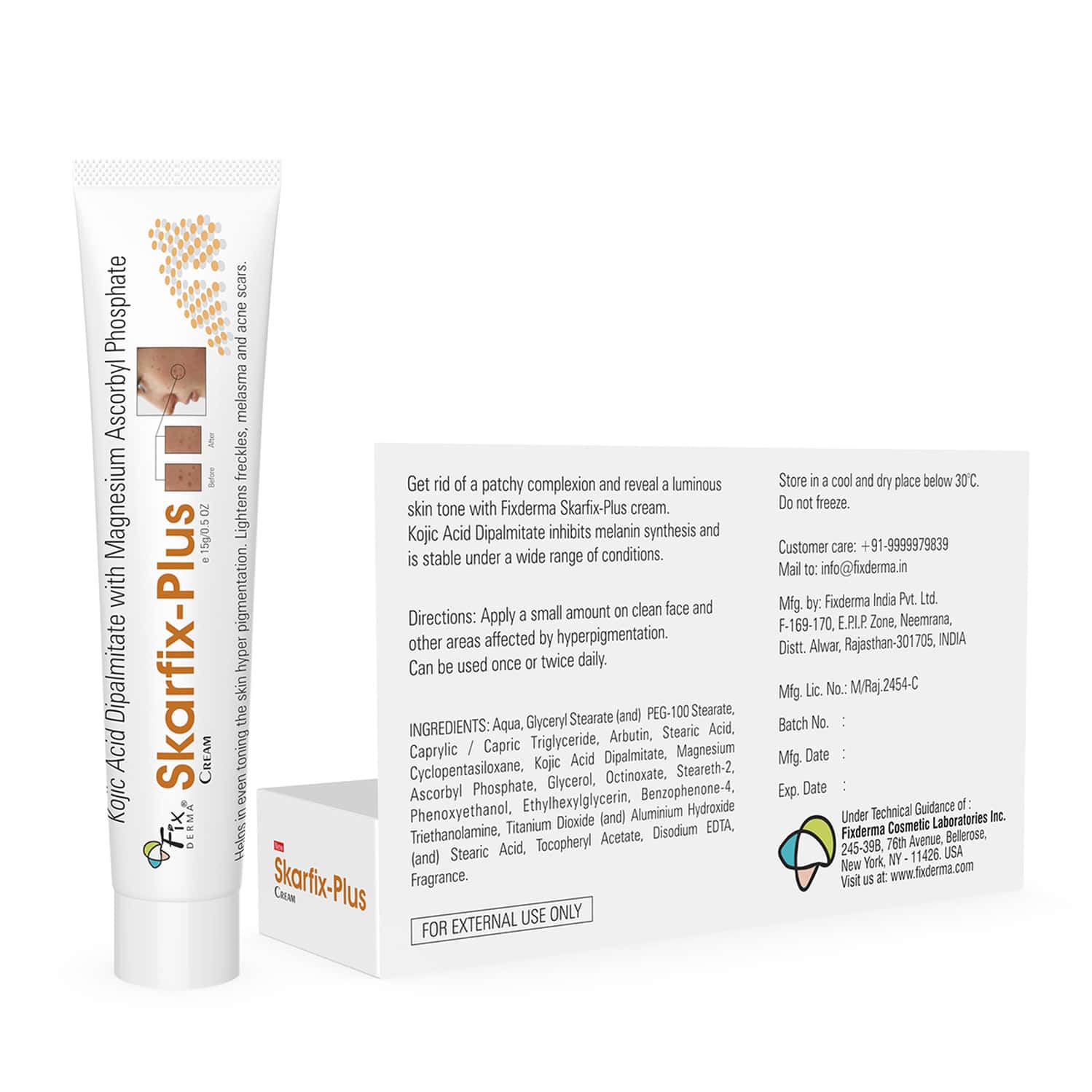 Buy FIXDERMA 2% KOJIC ACID + 1% ARBUTIN SKARFIX-PLUS SCAR REMOVAL CREAM ...