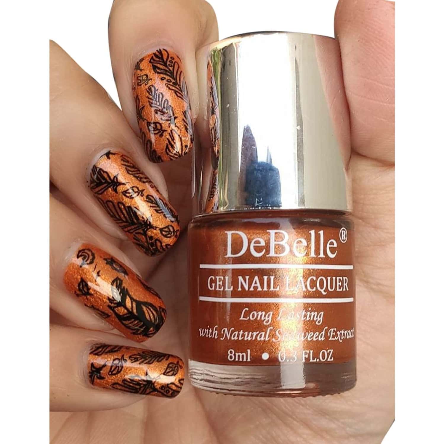 Buy DEBELLE GEL NAIL LACQUER AURORA AMBER WITH COPPER GLITTER NAIL ...