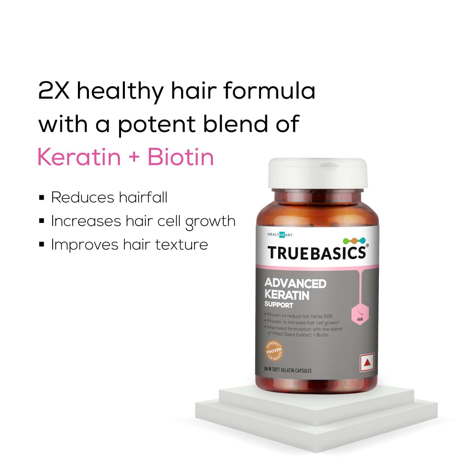 Buy TRUEBASICS ADVANCED KERATIN SUPPORT (30 CAPSULES) Online & Get Upto ...