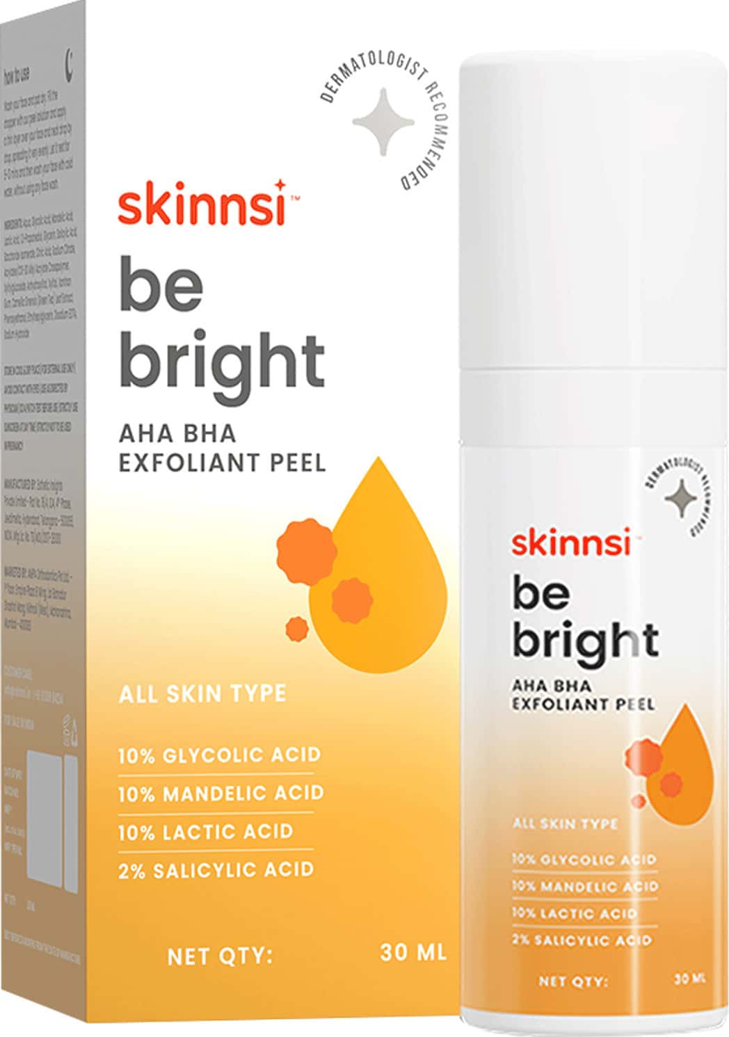Buy SKINNSI BE BRIGHT AHA BHA EXFOLIATING PEEL 30ML Online & Get Upto ...