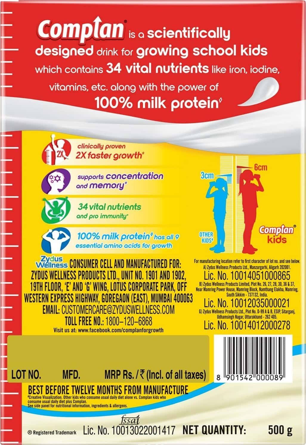 Buy COMPLAN NUTRITION AND HEALTH DRINK CREAMY CLASSIC 500G, REFILL ...