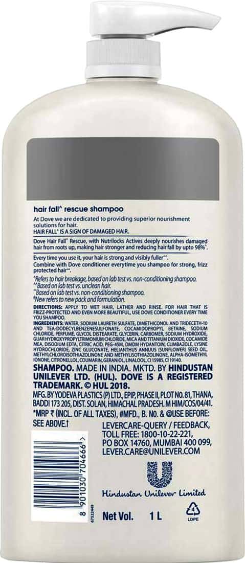 Buy DOVE HAIR FALL RESCUE SHAMPOO - 1 LTR Online & Get Upto 60% OFF at ...