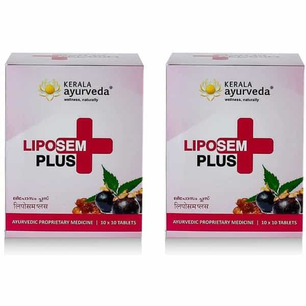 Buy KERALA AYURVEDA LIPOSEM PLUS TABLET 100 TABLET X PACK OF 2 (PACK OF ...