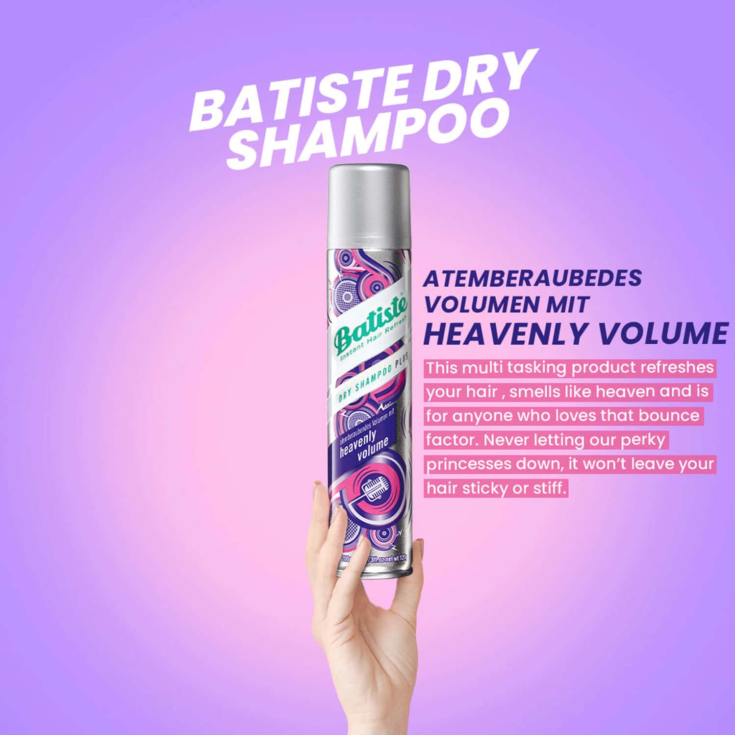 Buy BATISTE INSTANT HAIR REFRESH DRY SHAMPOO PLUS SHOW - STOPPING ...
