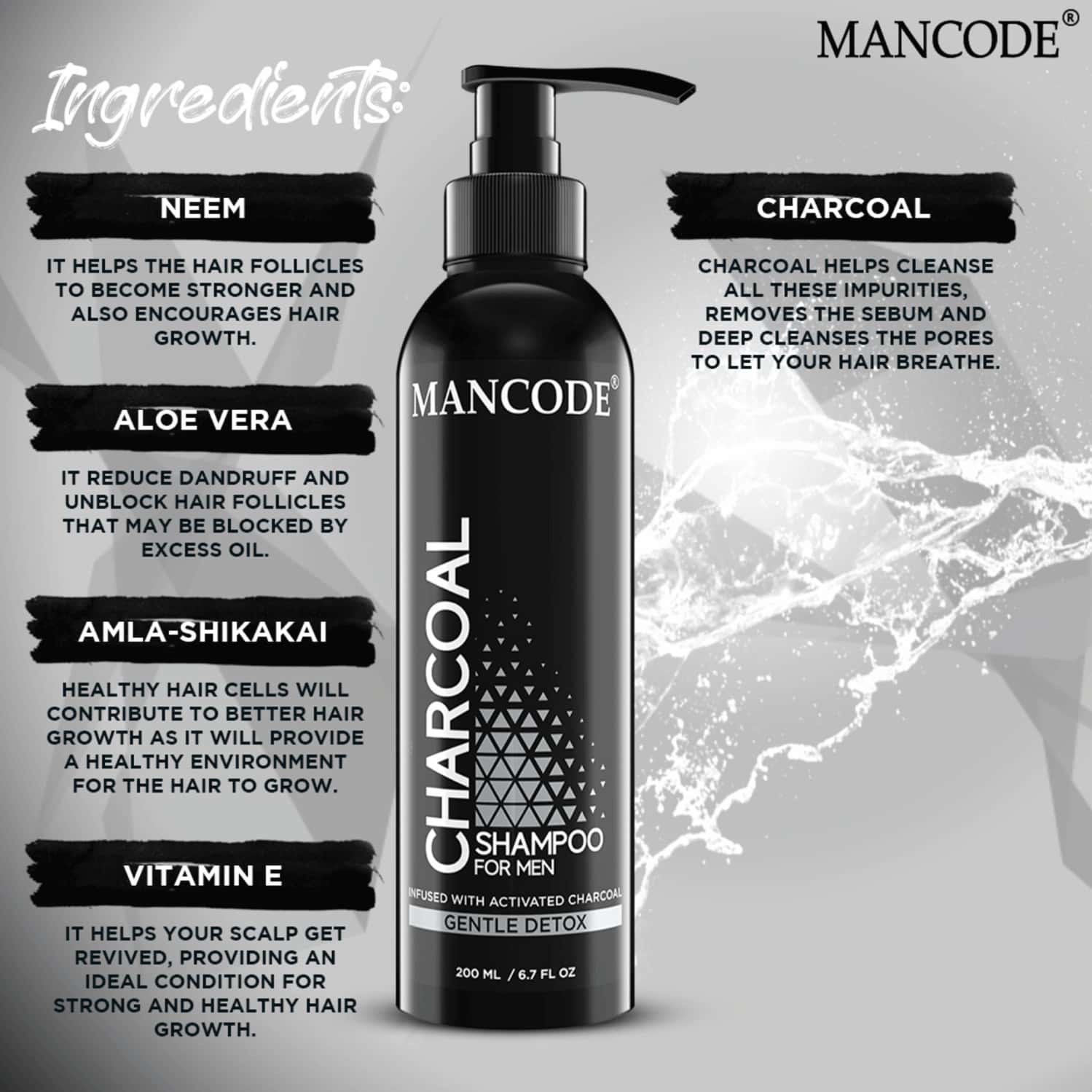Buy MANCODE CHARCOAL SHAMPOO 200ML Online & Get Upto 60% OFF at PharmEasy