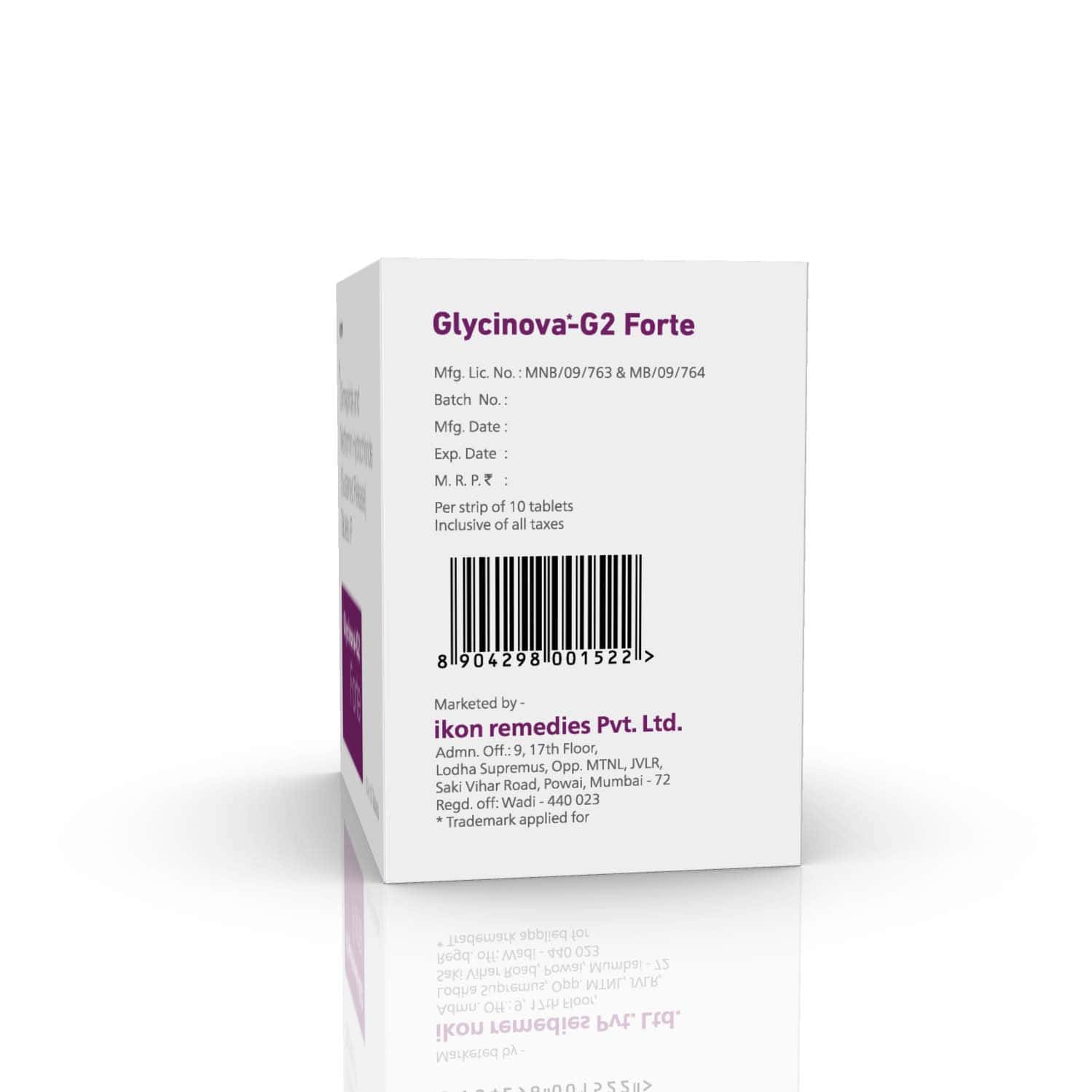 Glycinova G 2mg Forte Strip Of 10 Tablets: Uses, Side Effects, Price & Dosage | PharmEasy