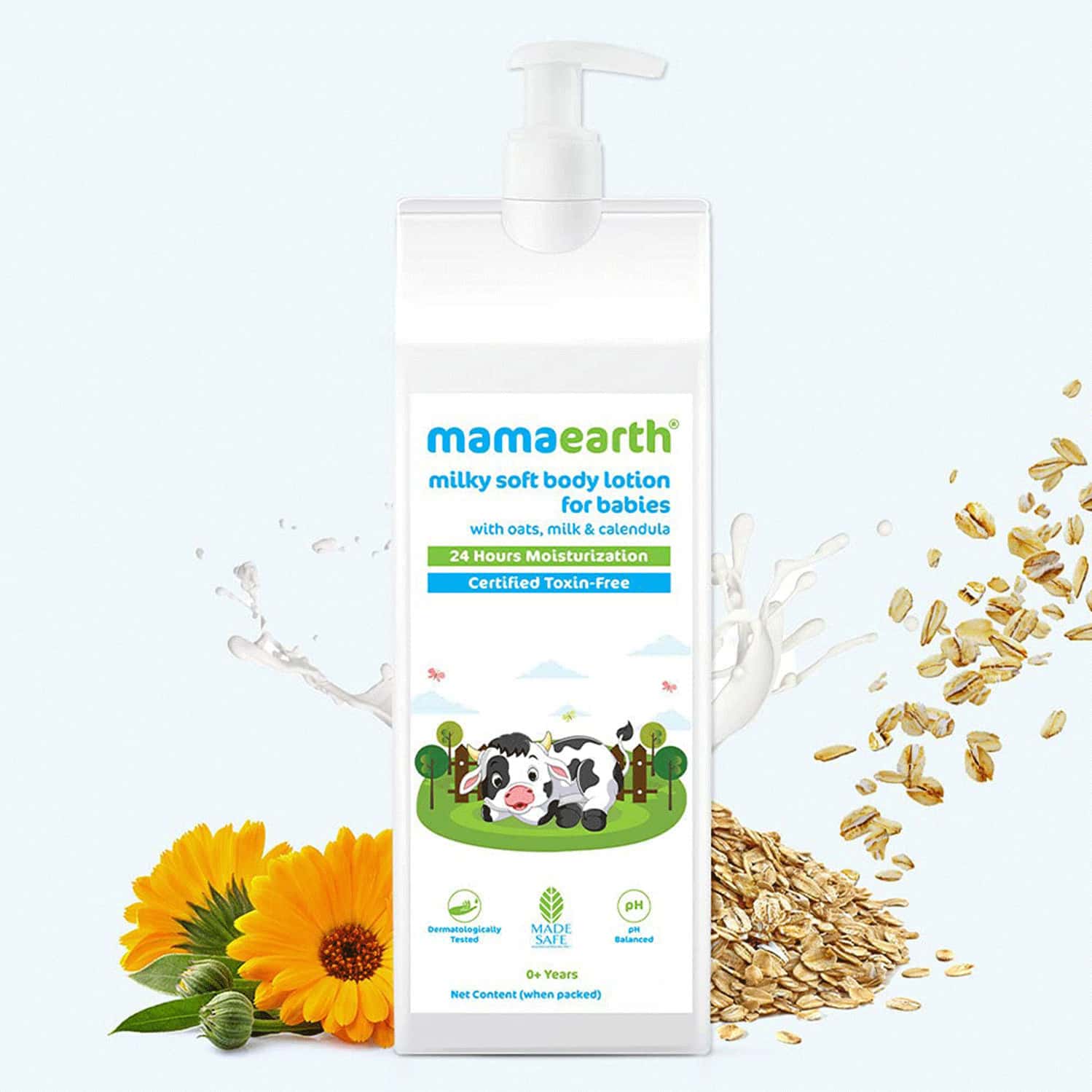 Buy MAMAEARTH MILKY SOFT BODY LOTION WITH OATS MILK & CALENDULA - 400 ...