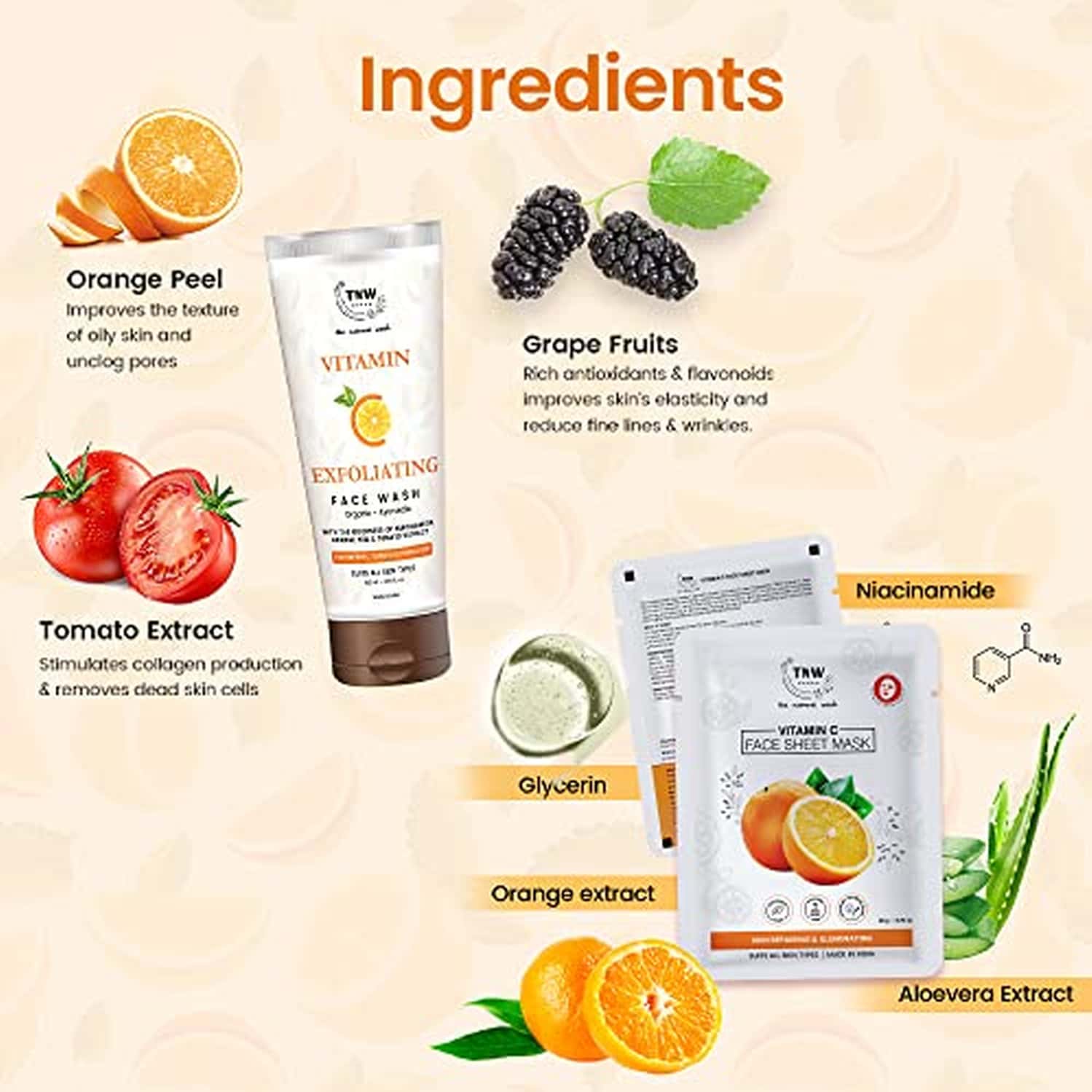 Buy TNW-THE NATURAL WASH VITAMIN C EXFOLIATING FACE WASH AND VITAMIN C ...