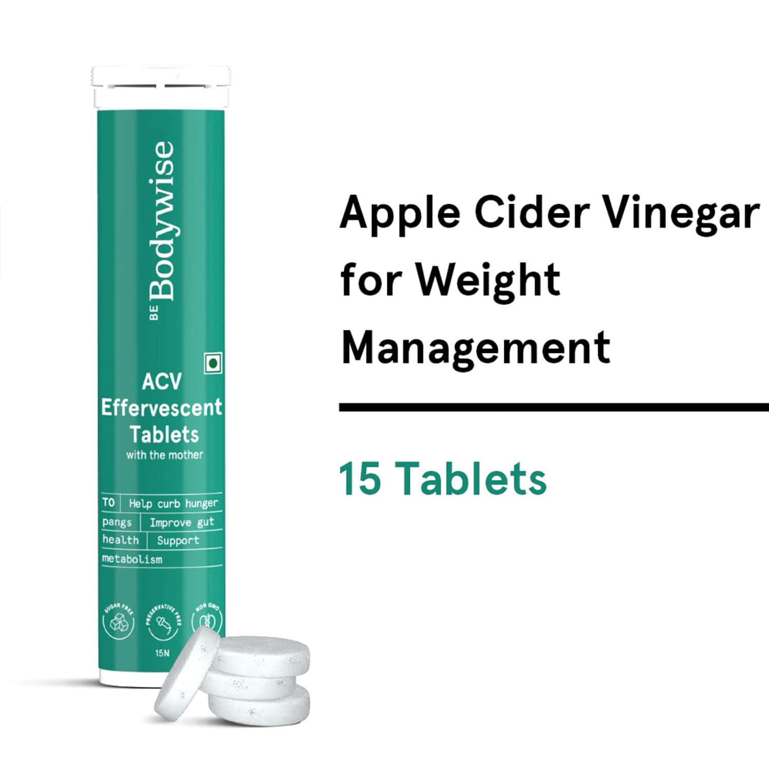 Buy BE BODYWISE APPLE CIDER VINEGAR EFFERVESCENT TABLETS FOR WEIGHT ...