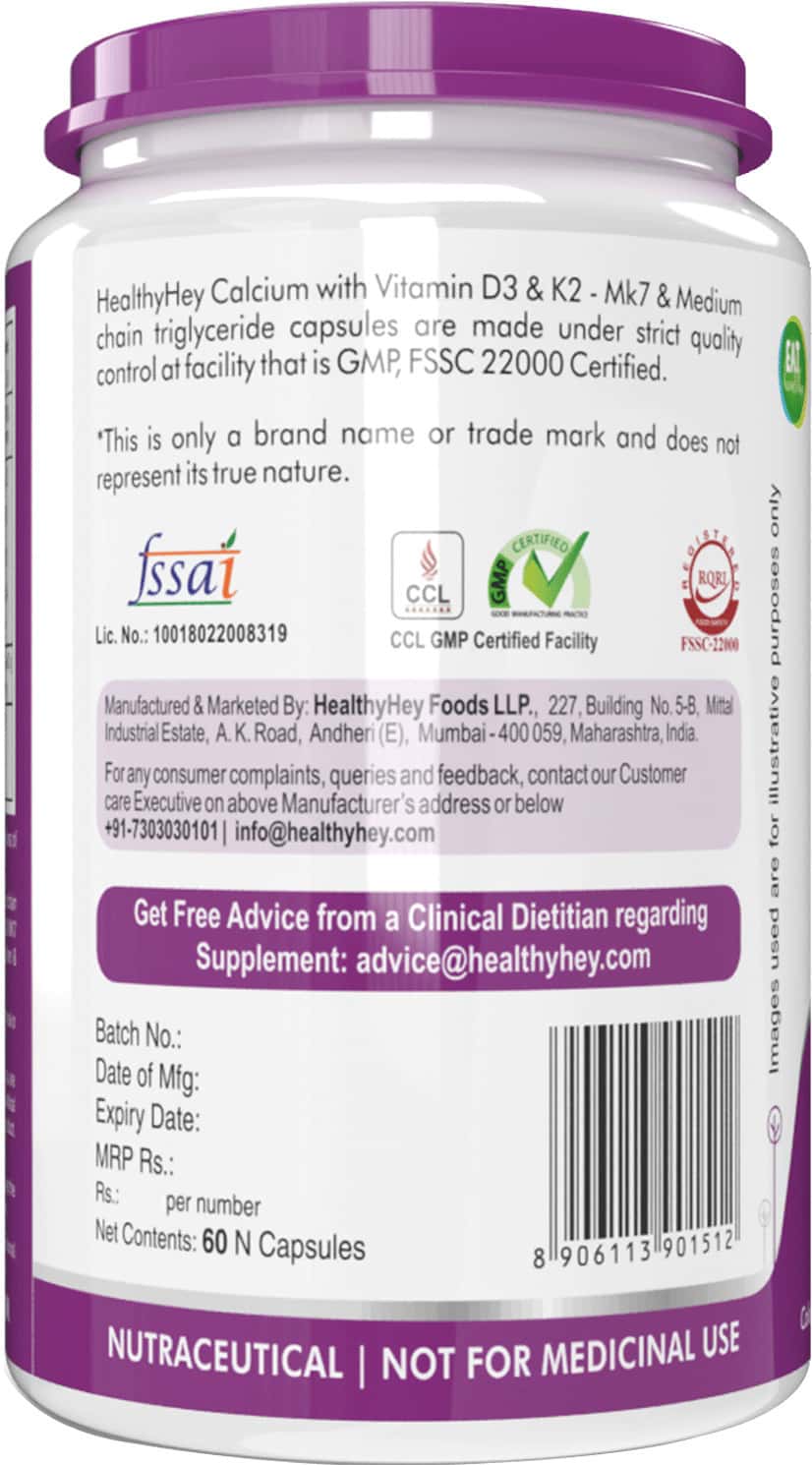 Buy HEALTHYHEY NUTRITION VEGAN CALCIUM WITH MAGNESIUM VITAMIN D3 - 60 ...