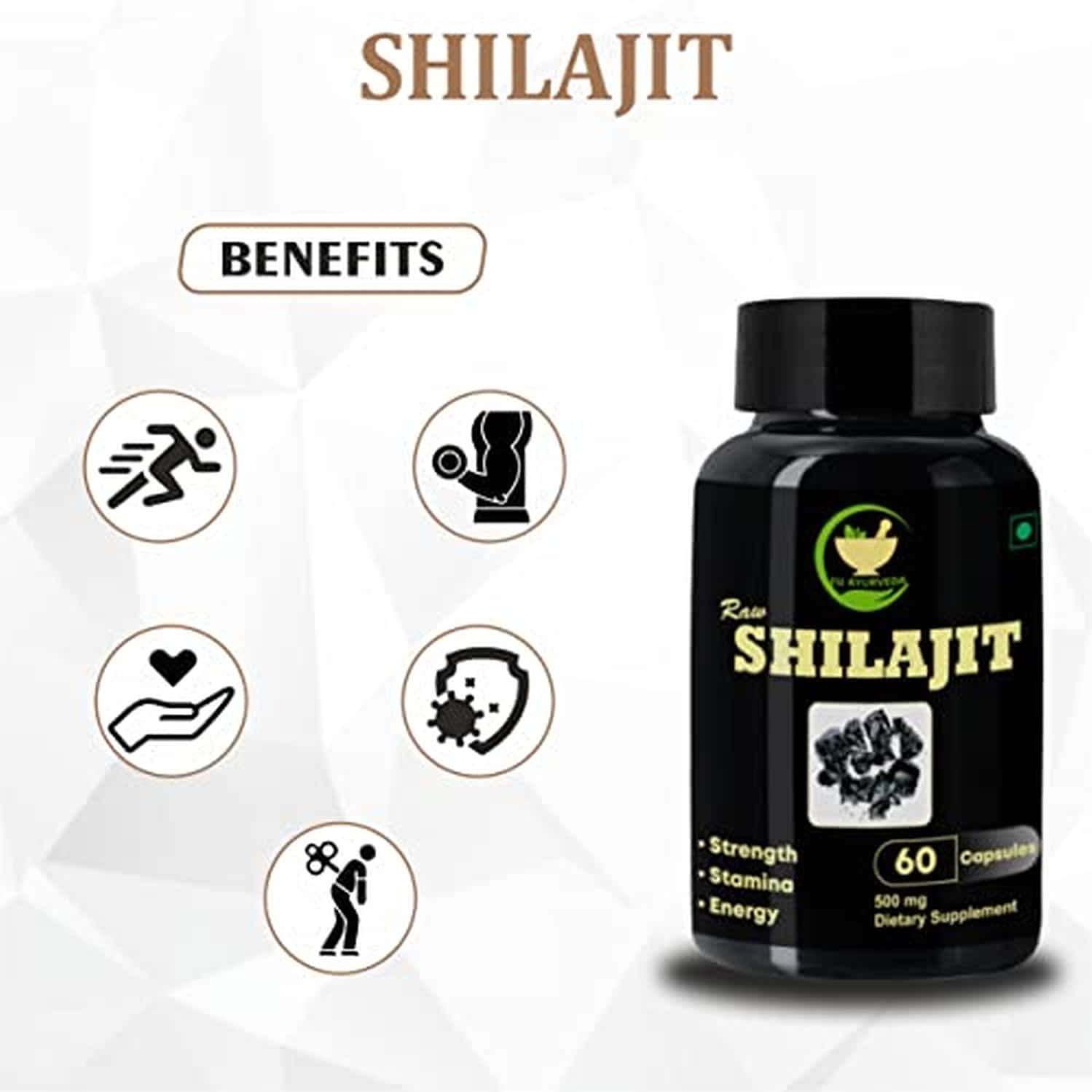Buy FIJ AYURVEDA RAW SHILAJIT/SHILAJEET CAPSULE FOR MEN & WOMEN - 500MG 60 CAPSULES (PACK OF 2 ...