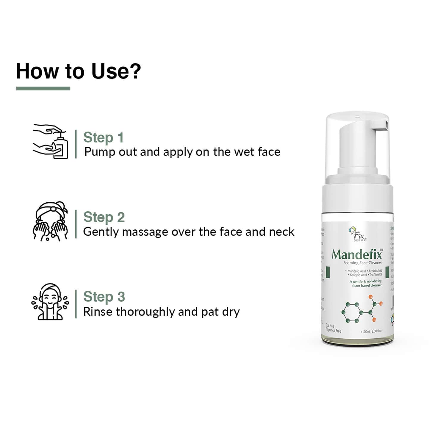 Buy FIXDERMA MANDEFIX FOAMING CLEANSER WITH 2% SALICYLIC ACID - 100ML ...