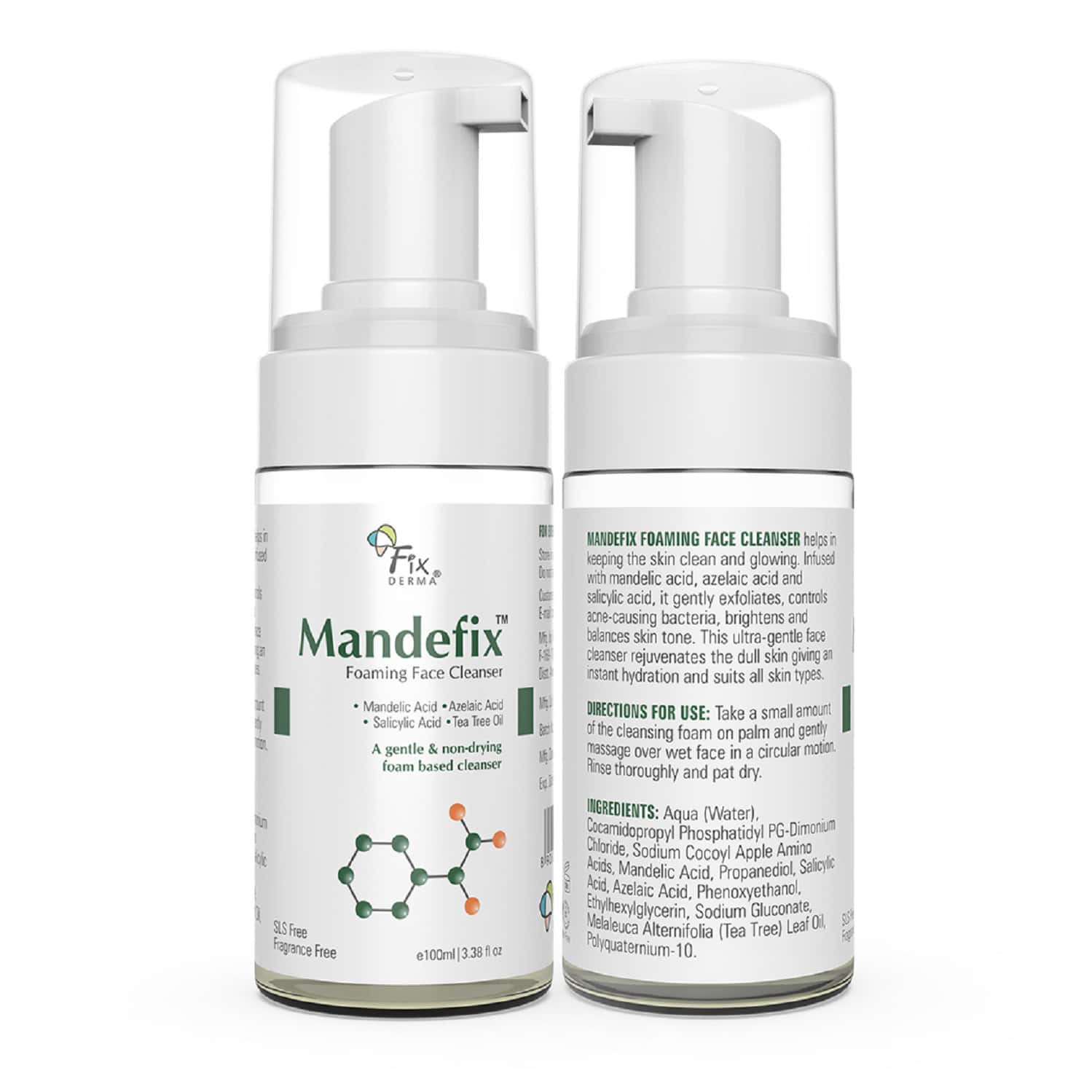 Buy FIXDERMA MANDEFIX FOAMING FACE WASH AND CLEANSE 100ML Online & Get ...