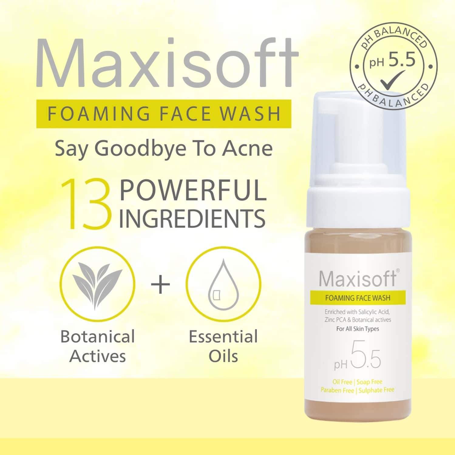 Buy MAXISOFT ANTI ACNE & ANTI PIMPLE FOAMING FACE WASH (100 ML - PACK ...