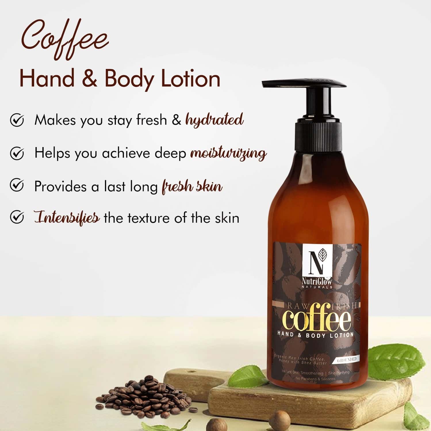 Buy NUTRIGLOW NATURAL'S COFFEE HAND & BODY LOTION FOR SKIN SMOOTHENING ...