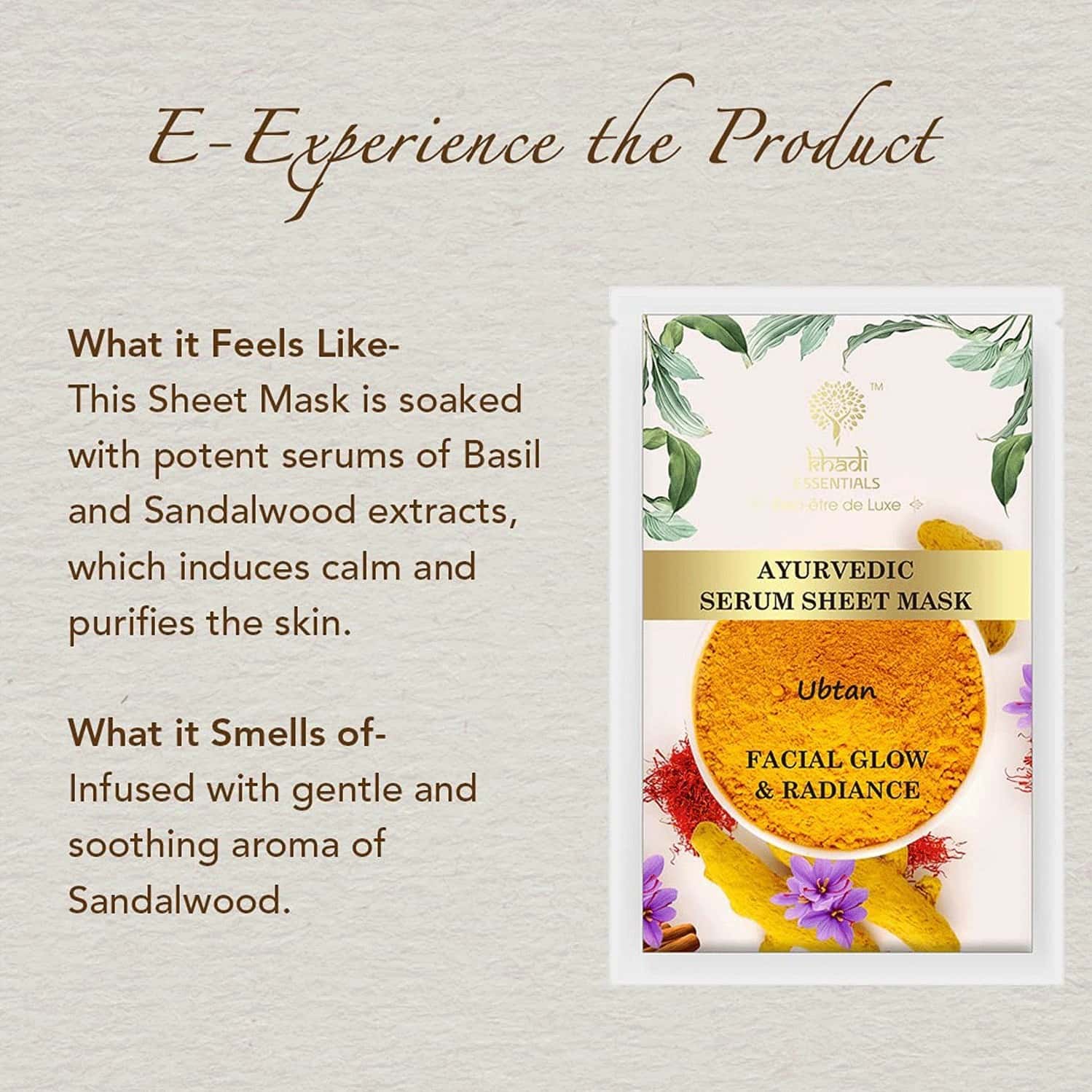 Buy KHADI ESSENTIALS AYURVEDIC UBTAN SERUM SHEET MASK FOR RADIANT SKIN (PACK OF 3) Online & Get ...