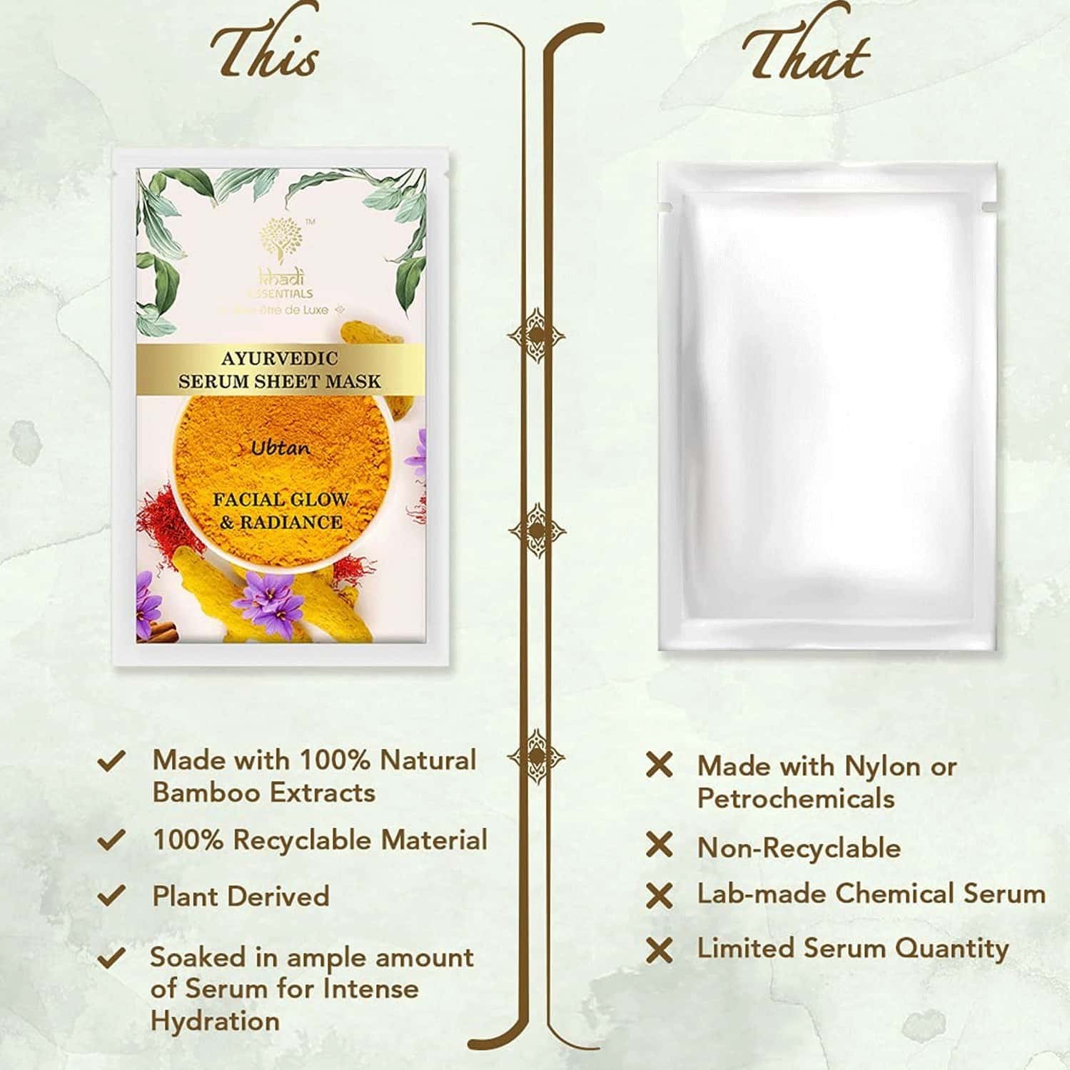 Buy KHADI ESSENTIALS AYURVEDIC UBTAN SERUM SHEET MASK FOR RADIANT SKIN (PACK OF 3) Online & Get ...