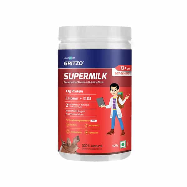 Buy GRITZO SUPERMILK GENIUS 13+ YRS BOYS PERSONALIZED PROTEIN 400 GM ...