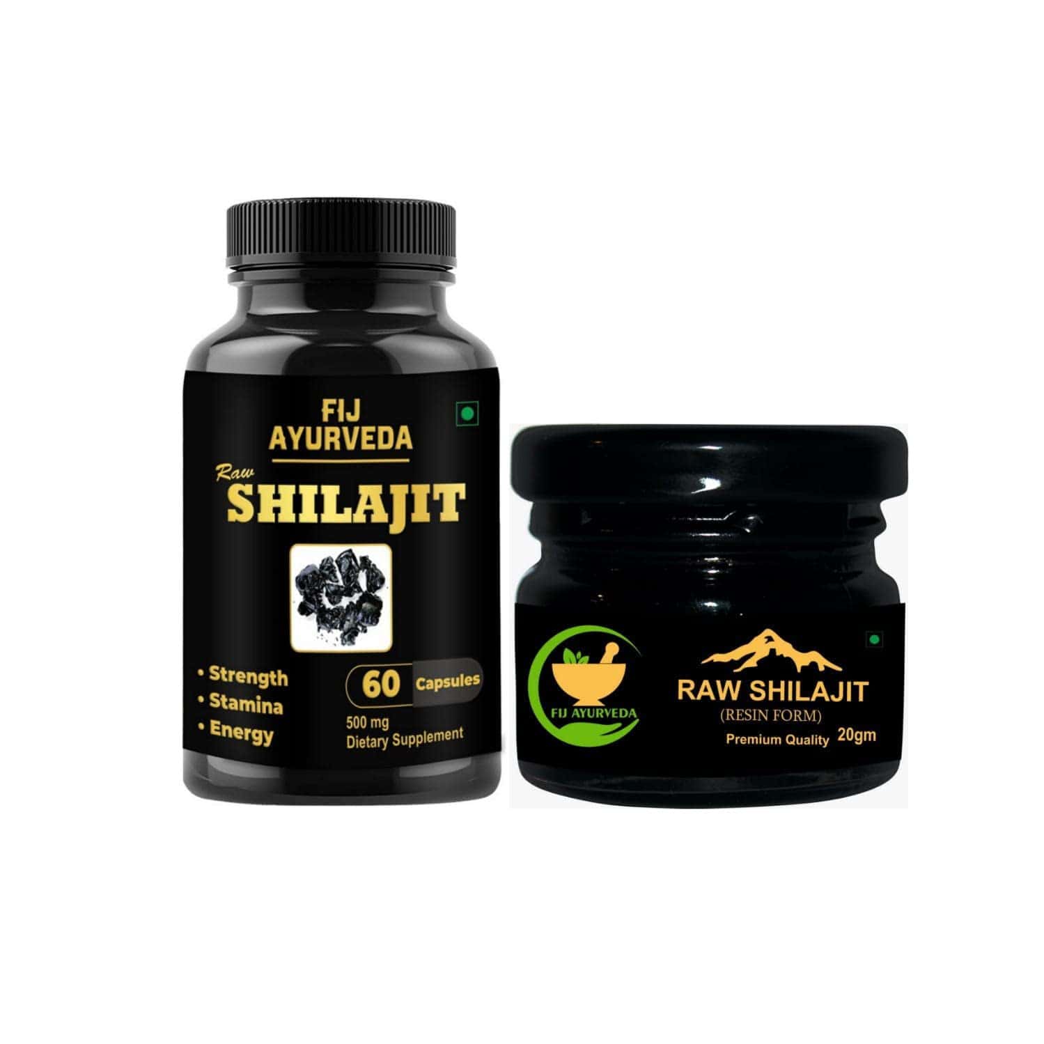 Buy FIJ AYURVEDA SHILAJIT 60 CAPSULE WITH RAW SHILAJIT/SHILAJEET RESIN ...