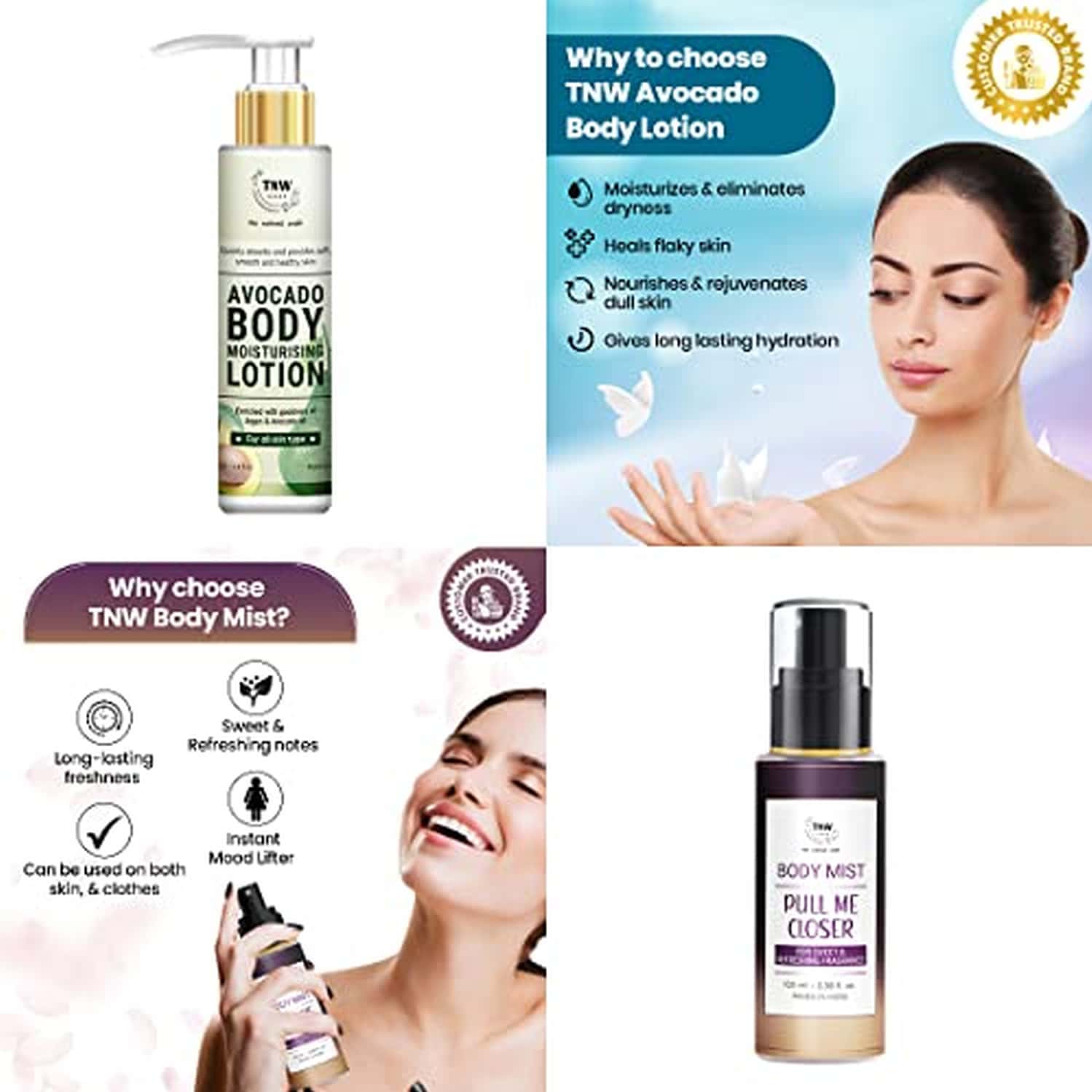Buy TNW-THE NATURAL WASH COMBO WITH PULL ME CLOSER BODY MIST AND AVOCADO BODY LOTION Online ...