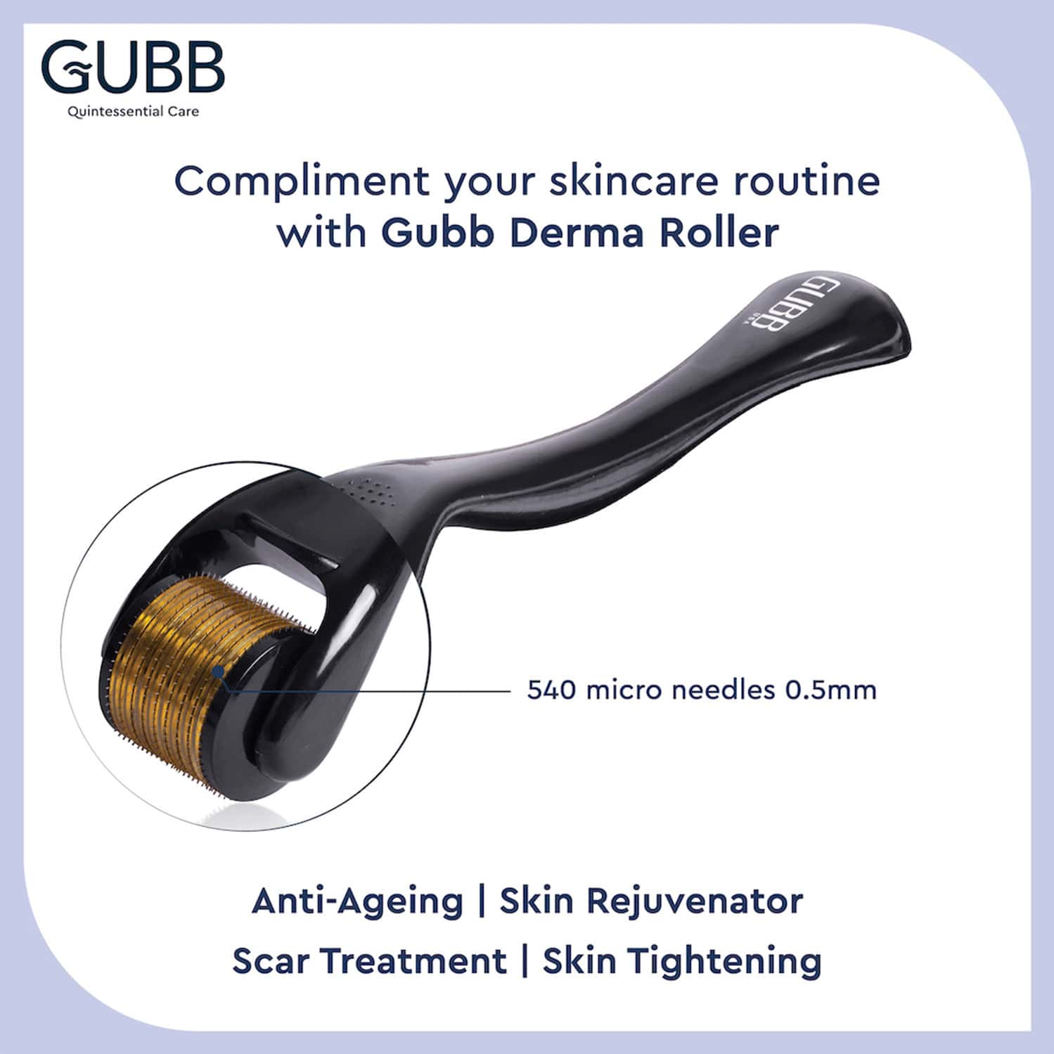 Buy GUBB DERMA ROLLER 0.5MM FOR HAIR REGROWTH FACE ACNE SCARS & SKIN ...