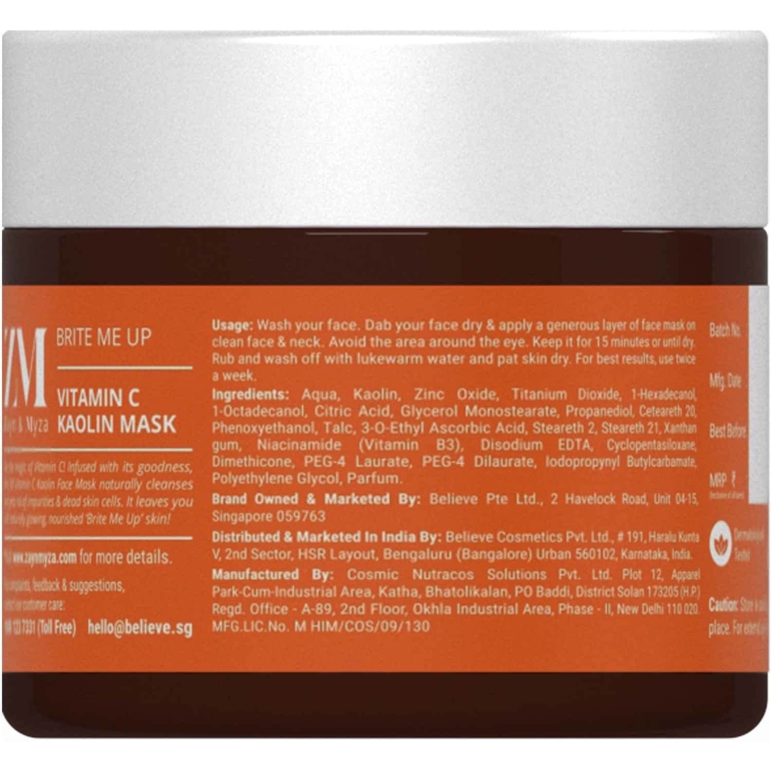 Buy ZAYN & MYZA_VITMAIN C KAOLIN FACE MASK Online & Get Upto 60% OFF at ...