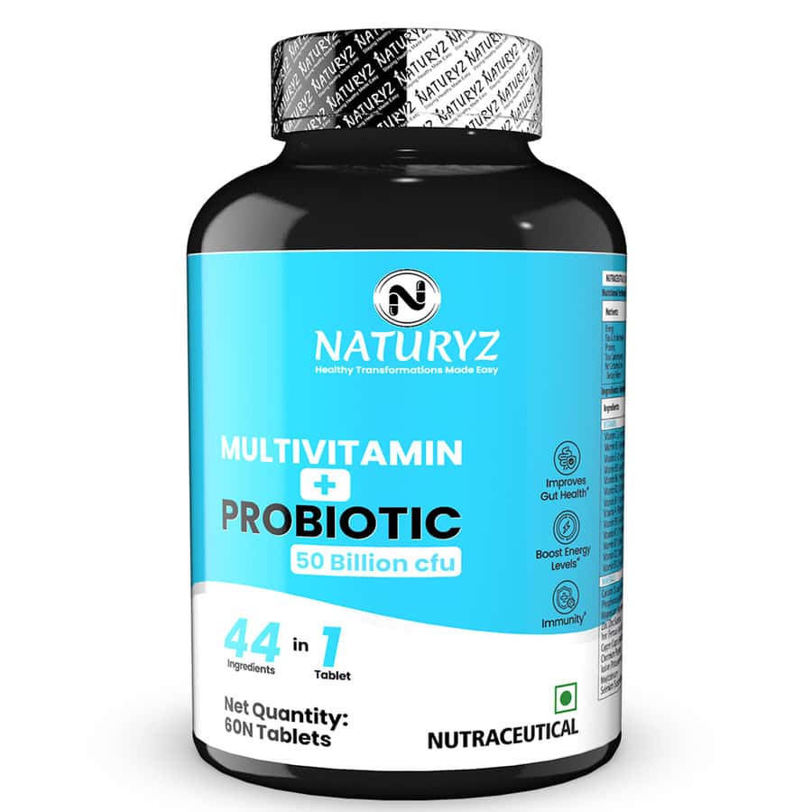 Buy NATURYZ MULTIVITAMIN WITH PROBIOTICS 50 BILLION CFU & PREBIOTICS ...