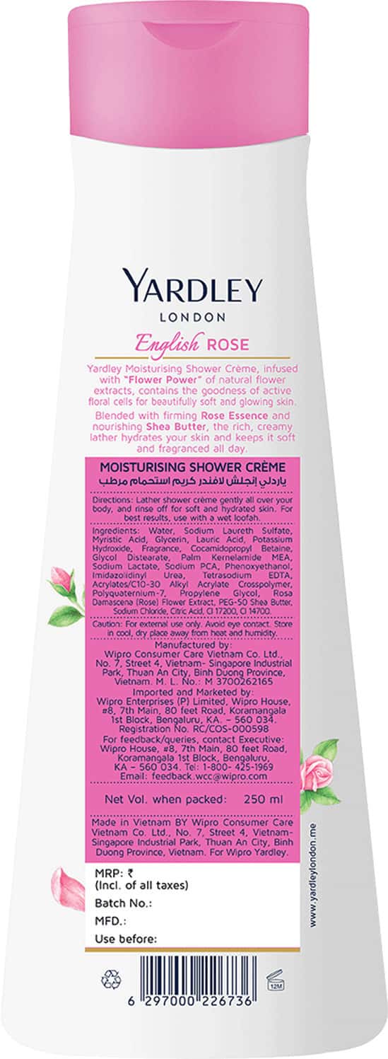 Buy YARDLEY LONDON ENGLISH ROSE MOISTURISING SHOWER CREME BODY WASH ...