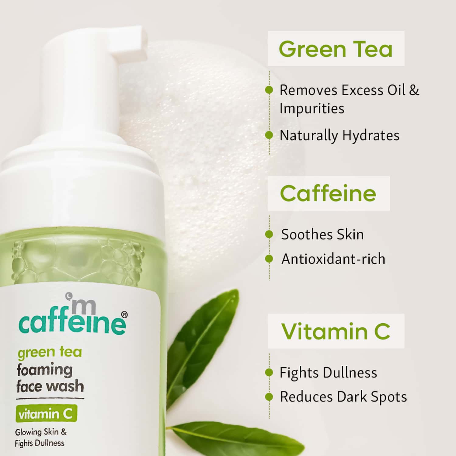Buy GREEN TEA FOAMING FACE WASH WITH VITAMIN C Online & Get Upto 60% ...
