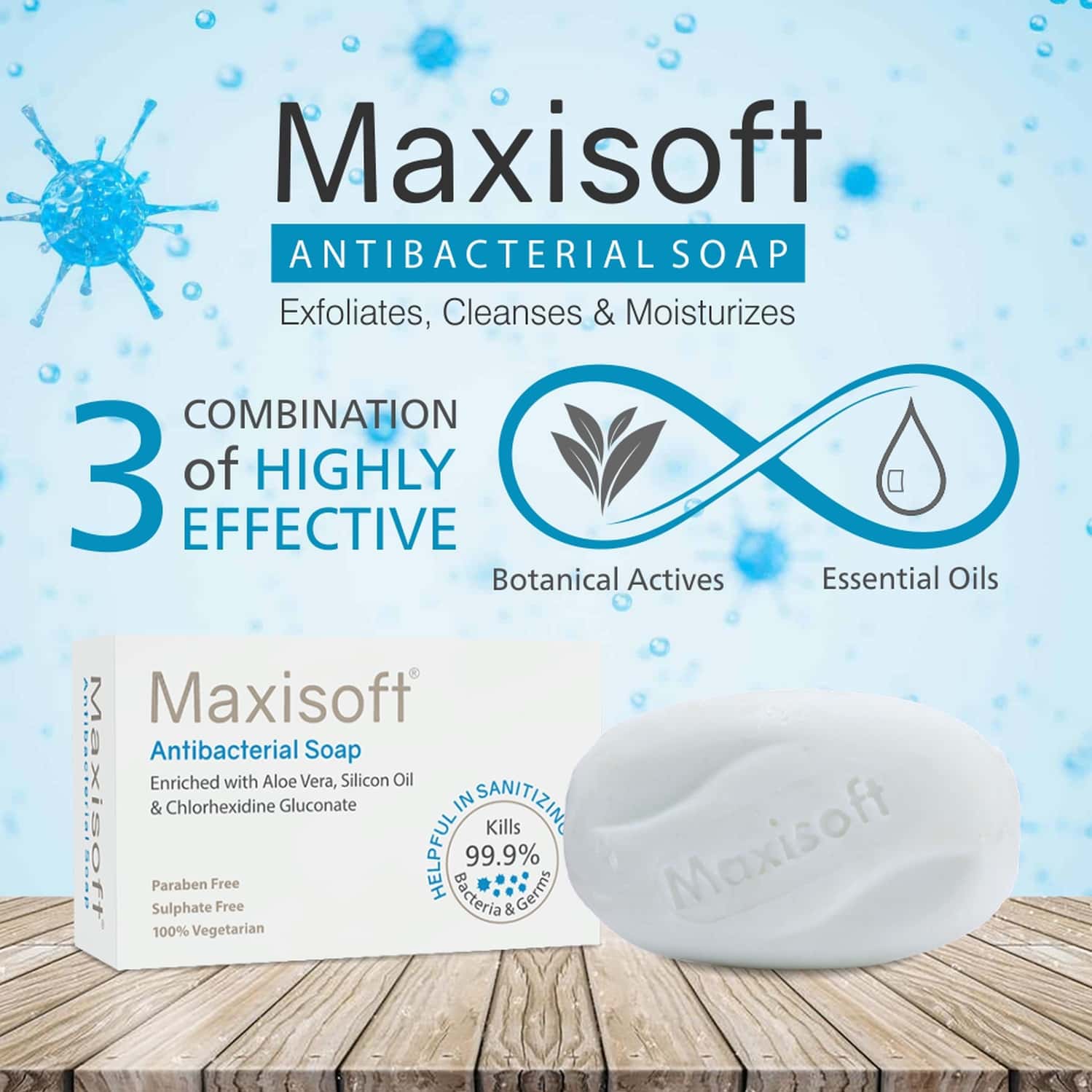 Buy MAXISOFT ANTIBACTERIAL SANITIZING SOAP 75 GM | ALOE VERA | PARABEN ...