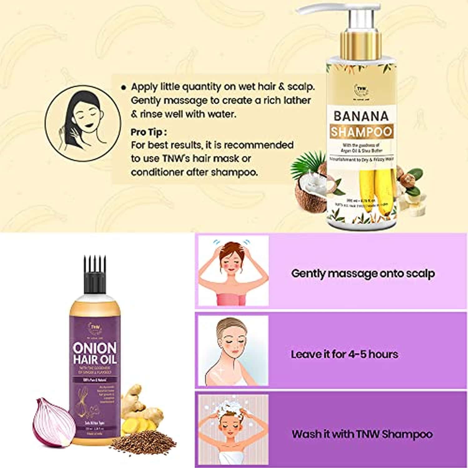 Buy TNW-THE NATURAL WASH ONION OIL AND BANANA SHAMPOO | CLARIFYING ...