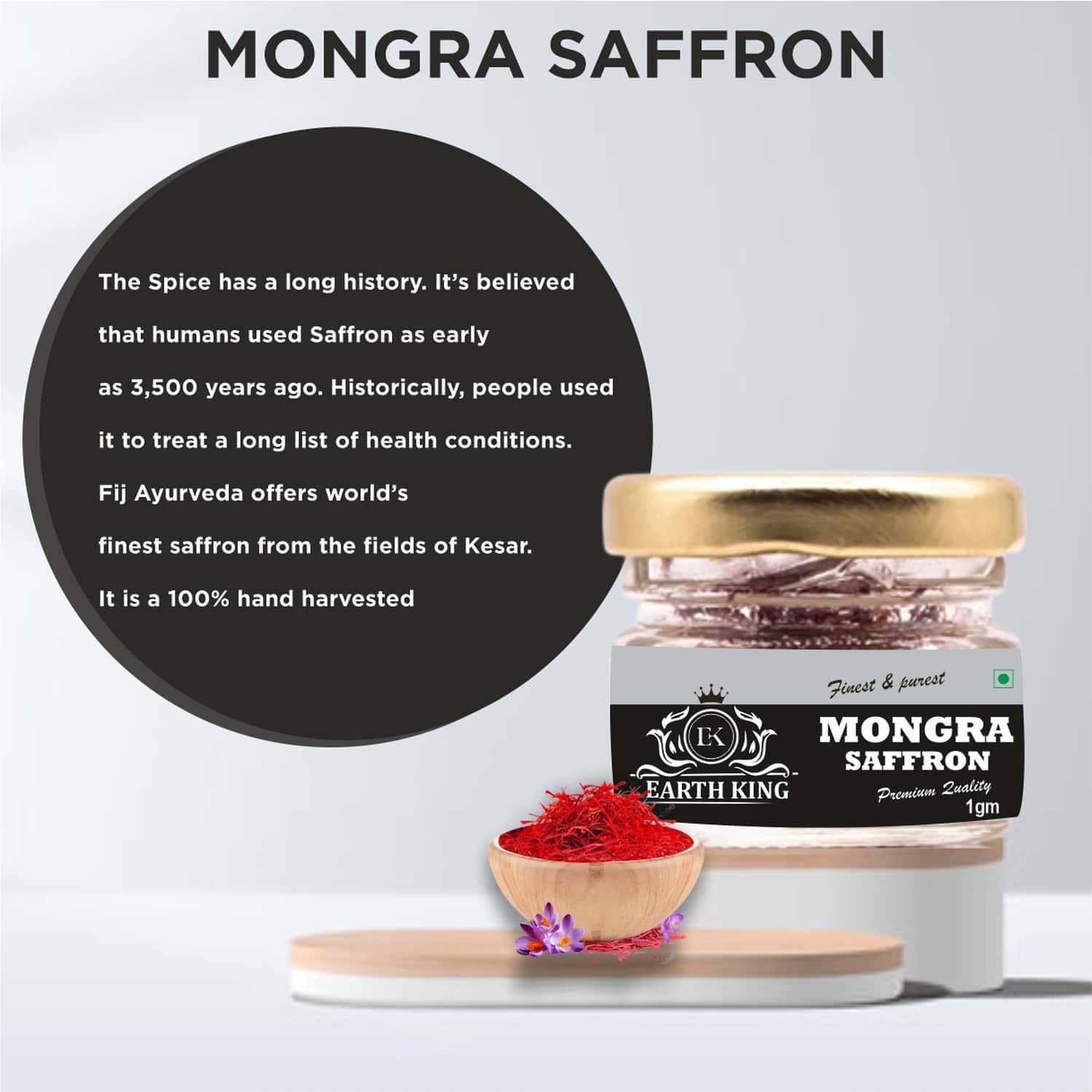 Buy EARTH KING NATURAL & FINEST GRADE A++ MONGRA SAFFRON THREAD KESAR ...
