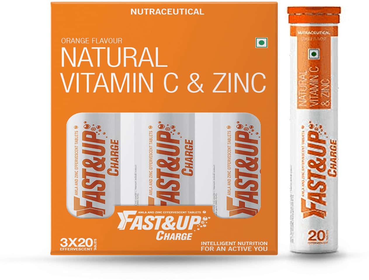 Buy FAST AND UP CHARGE EFFERVESCENT VITAMIN C AND ZINC SUPPLEMENTS ORANGE TABLET (3*20) Online ...